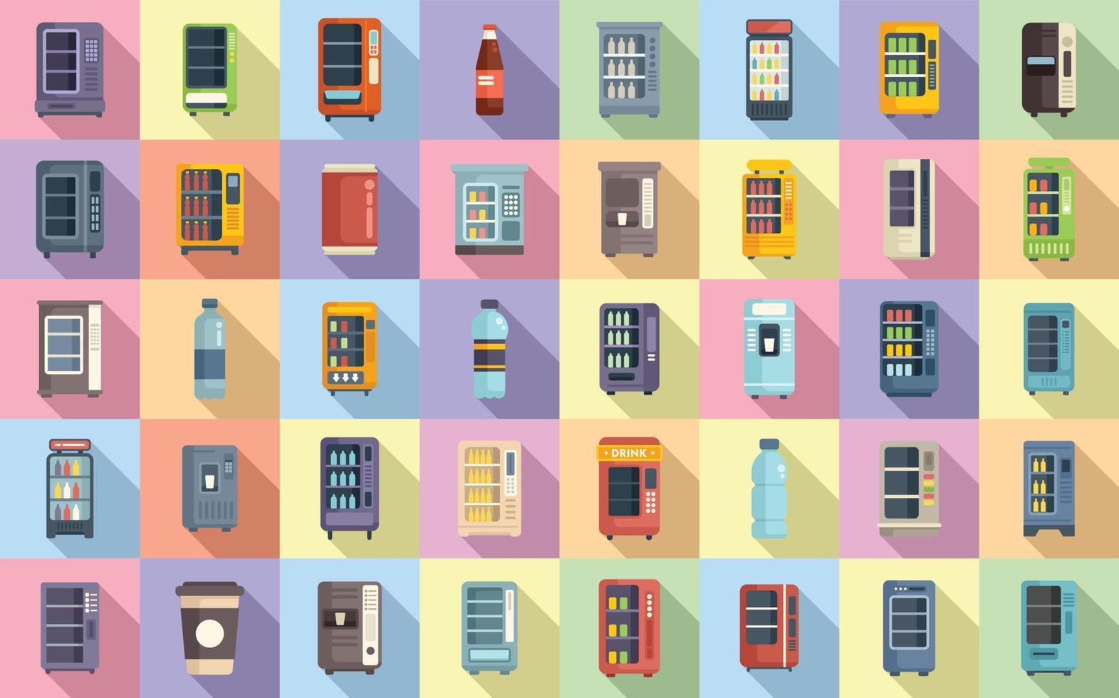 Drink machine icons set flat vector. Water plastic 15120787 Vector Art ... Drink machine icons set flat vector. Water plastic 15120787 Vector Art ...