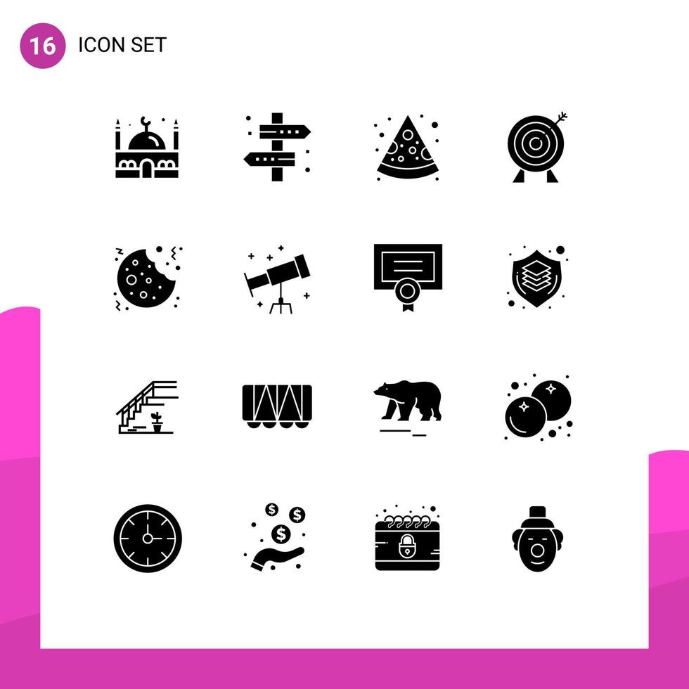 Stock Vector Icon Pack of 16 Line Signs and Symbols for cookie money ...