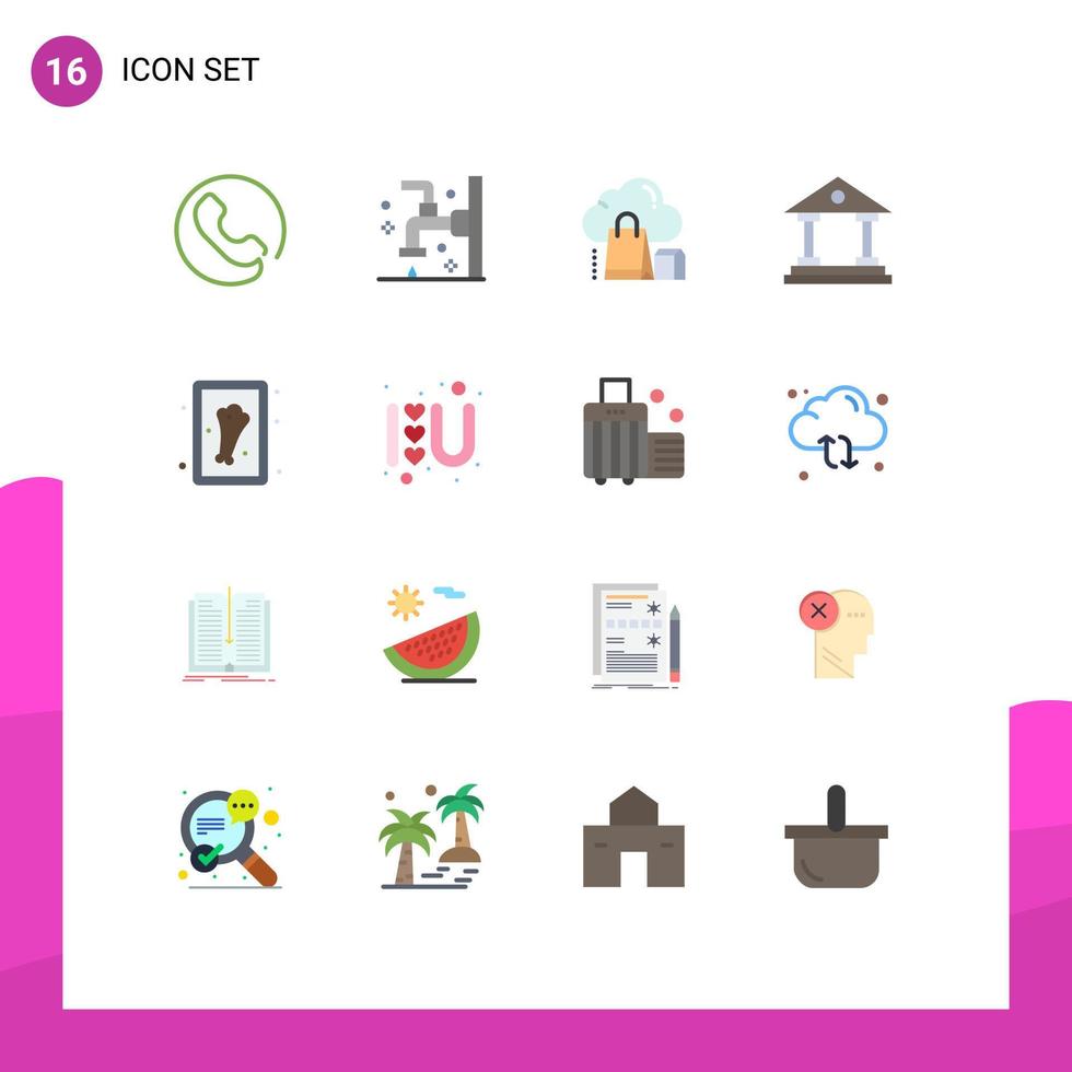 16 Universal Flat Colors Set For Web And Mobile Applications Chicken Court Cloud Building Online