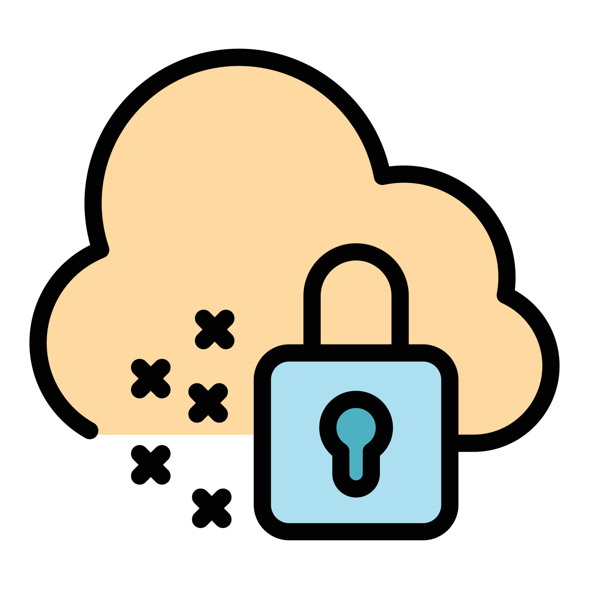 Secured Cloud Icon Color Outline Vector 15121544 Vector Art At Vecteezy
