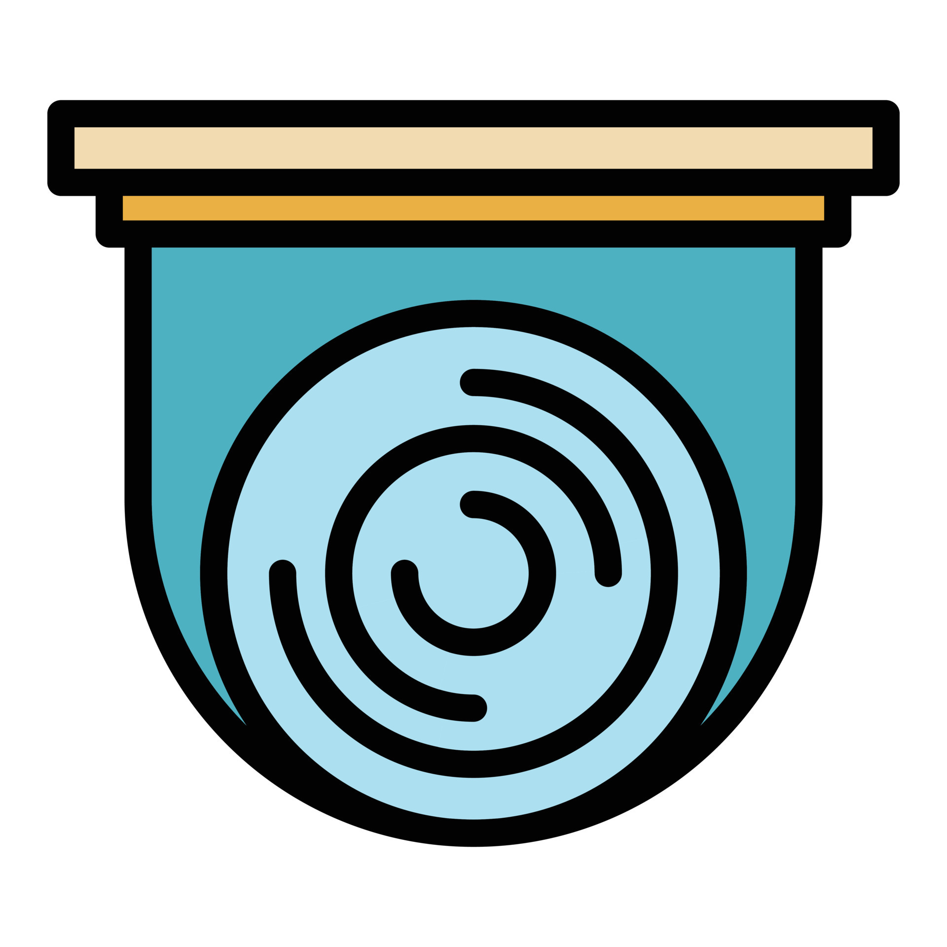 Secured Control Camera Icon Color Outline Vector 15121602 Vector Art At