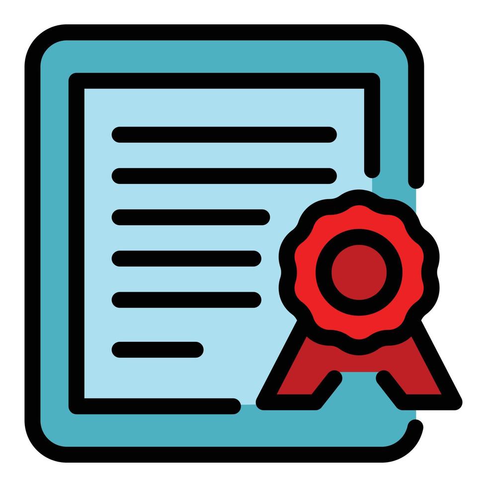 vector de contorno de color de icono de certificado de trabajo 15121757 ... vector de contorno de color de icono de certificado de trabajo 15121757 ...
