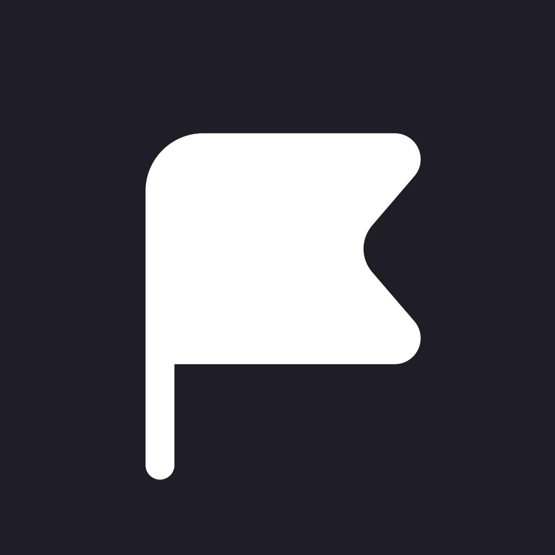 Flag Dark Mode Glyph Ui Icon Tagged Materials Mark For Information User Interface Design