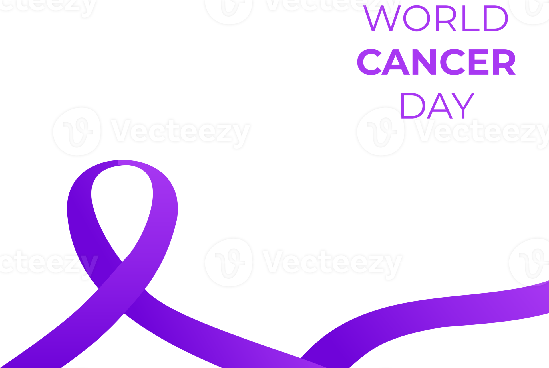 World Cancer Day Purple Ribbon 15124602 Png