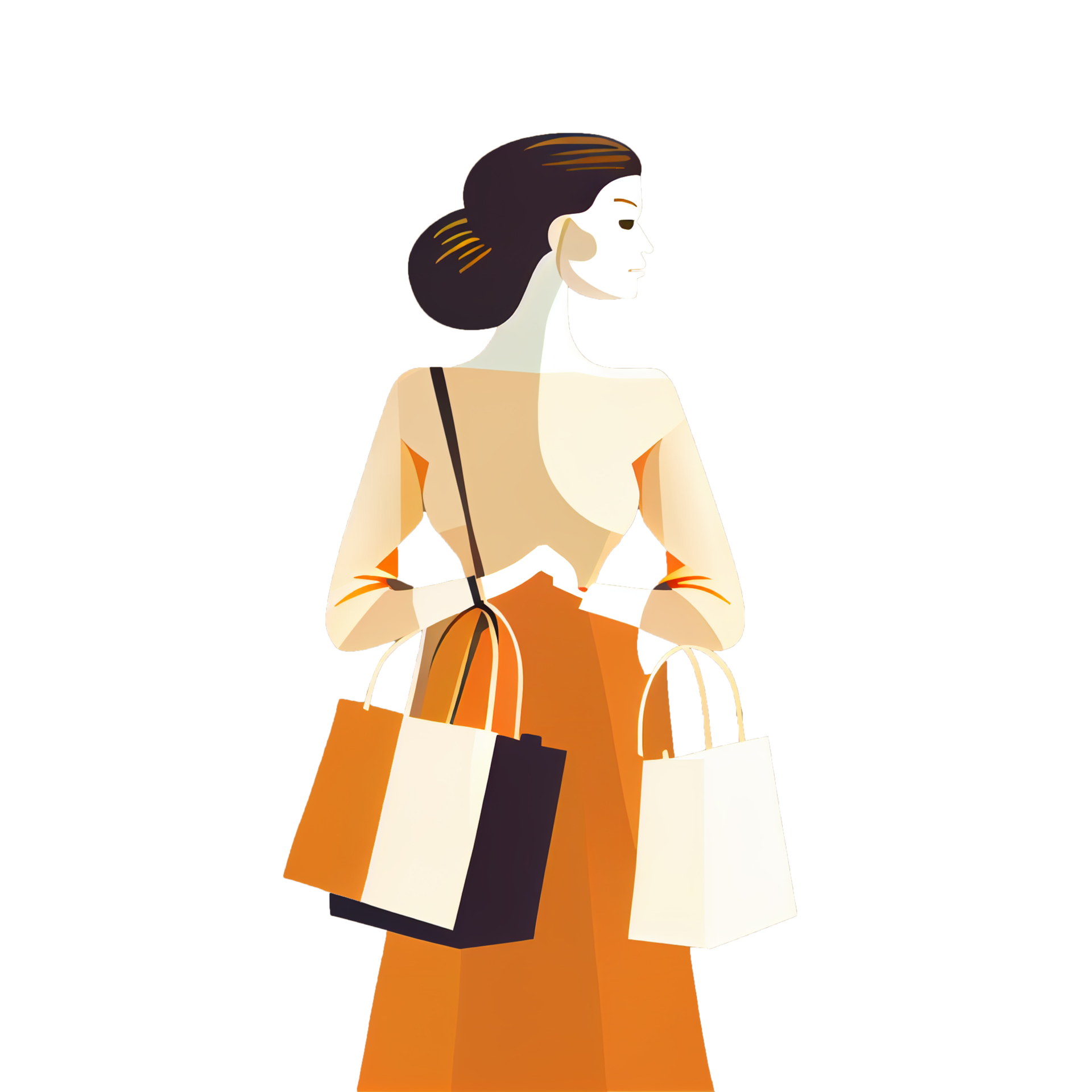 Flat woman holding shopping bags cartoon wallpaper. Modern design for ... Flat woman holding shopping bags cartoon wallpaper. Modern design for ...