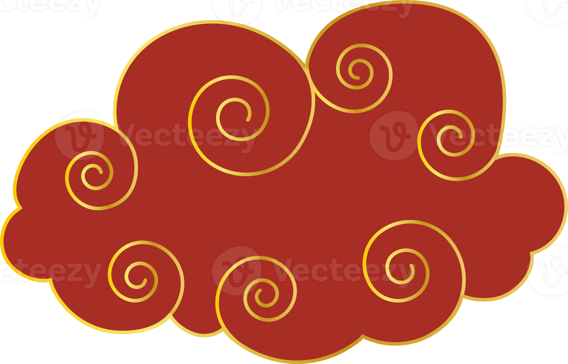 Chinese Cloud. Traditional Curved Red Golden Gradient Design Element ... Chinese Cloud. Traditional Curved Red Golden Gradient Design Element ...