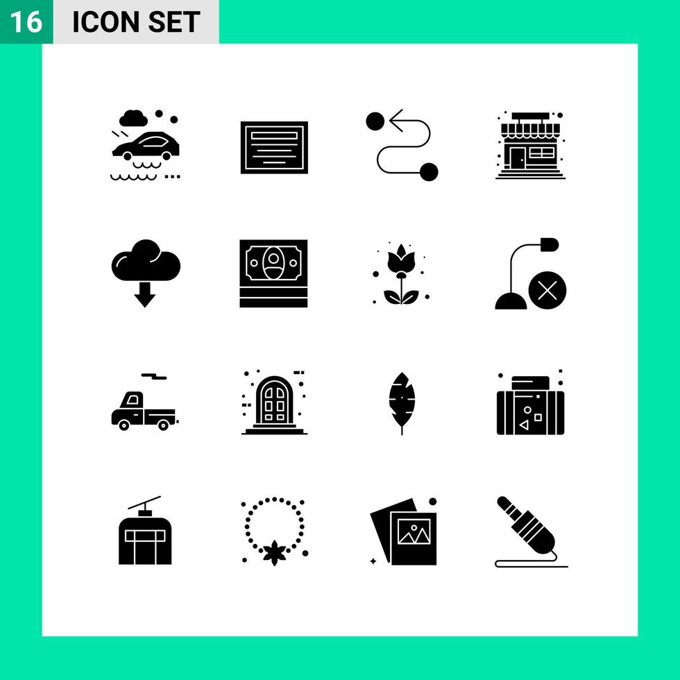 Stock Vector Icon Pack of 16 Line Signs and Symbols for cash down road ...