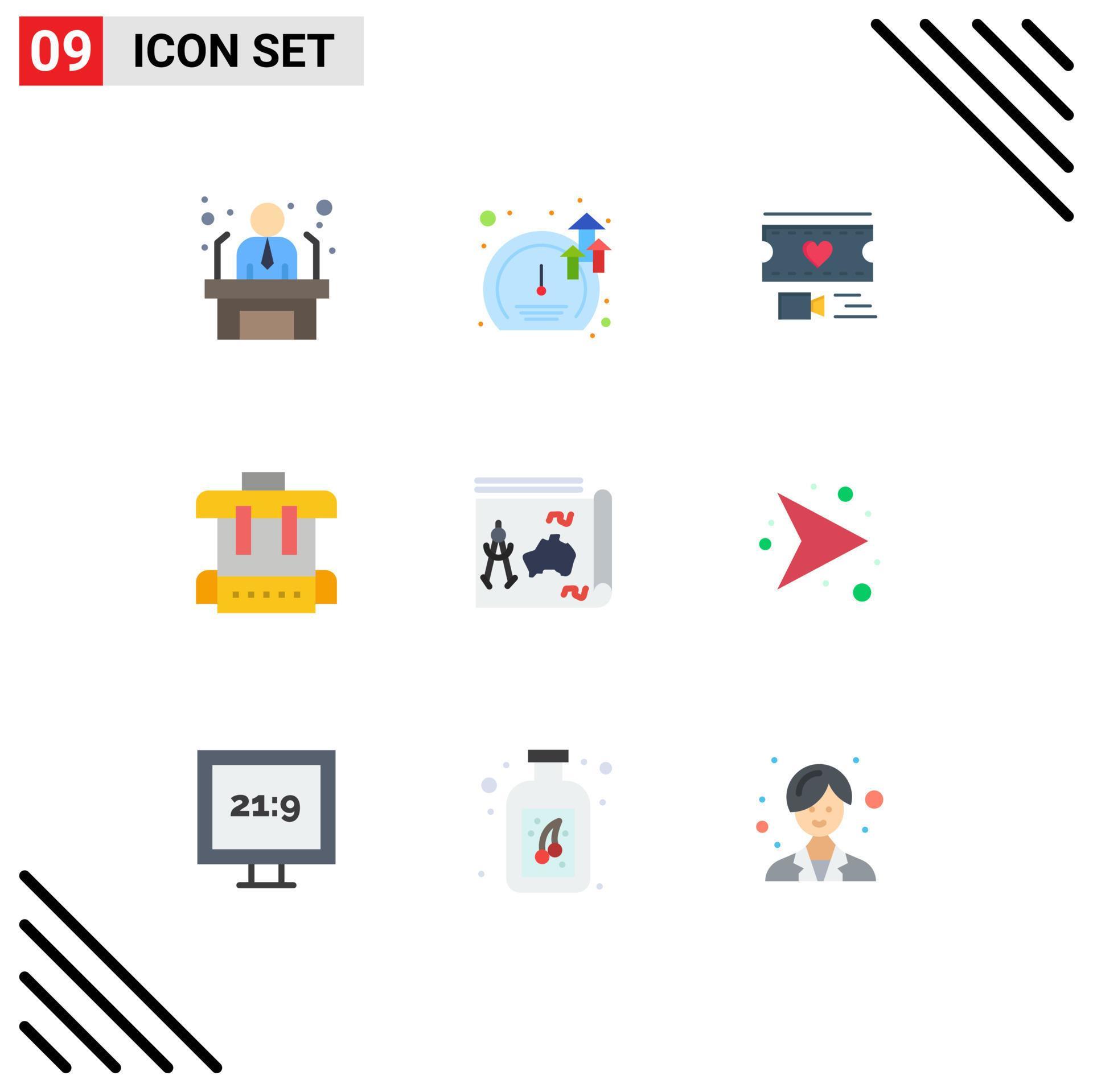 9 Universal Flat Colors Set For Web And Mobile Applications Guide Map Filam School Bag Editable