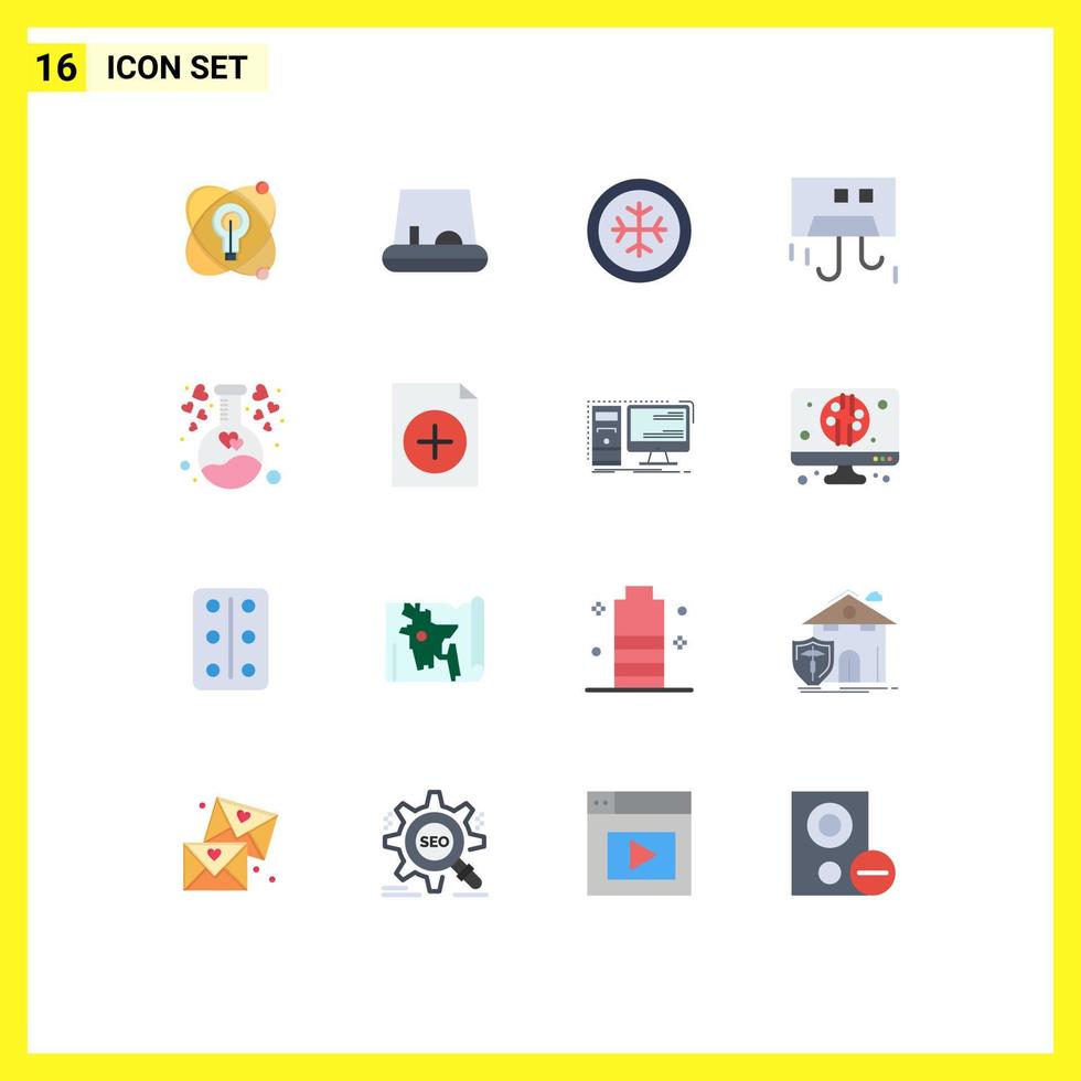 Stock Vector Icon Pack of 16 Line Signs and Symbols for love flask ...