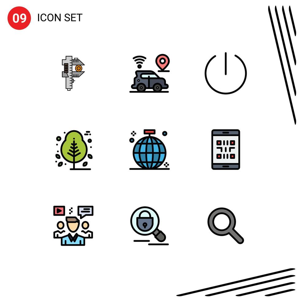 9 Universal Filledline Flat Colors Set For Web And Mobile Applications Birthday Tree Technology