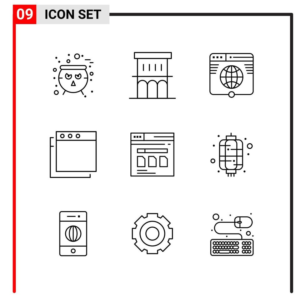 9 General Icons For Website Design Print And Mobile Apps 9 Outline Symbols Signs Isolated On