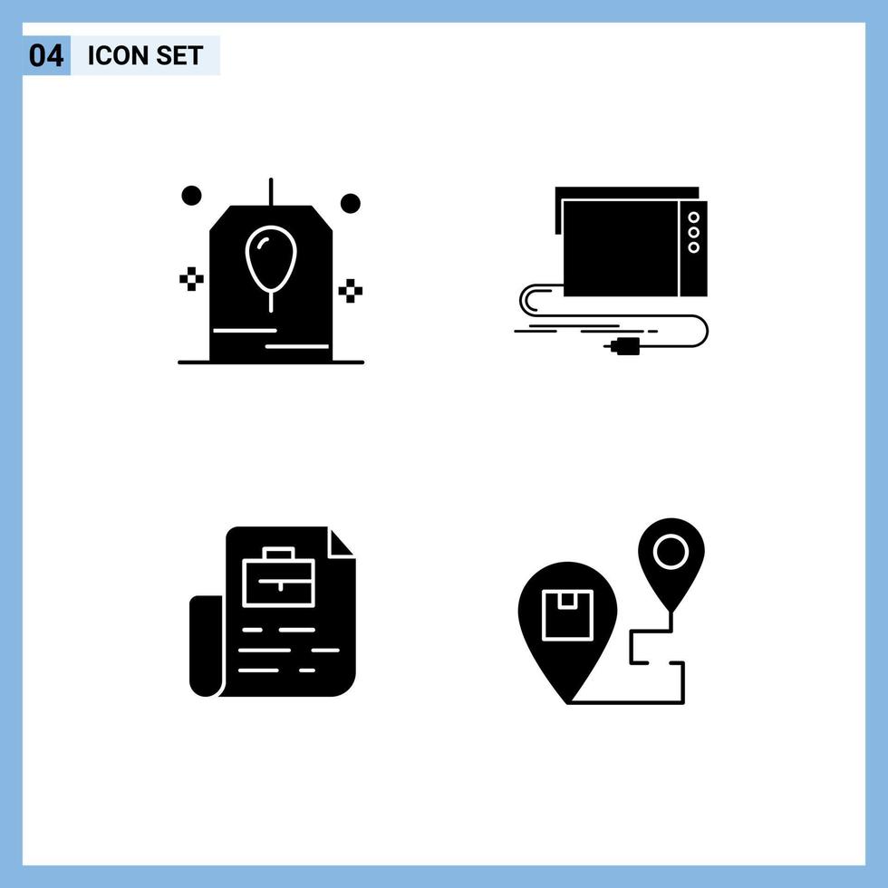 Stock Vector Icon Pack Of Line Signs And Symbols For Birthday Document Party External File