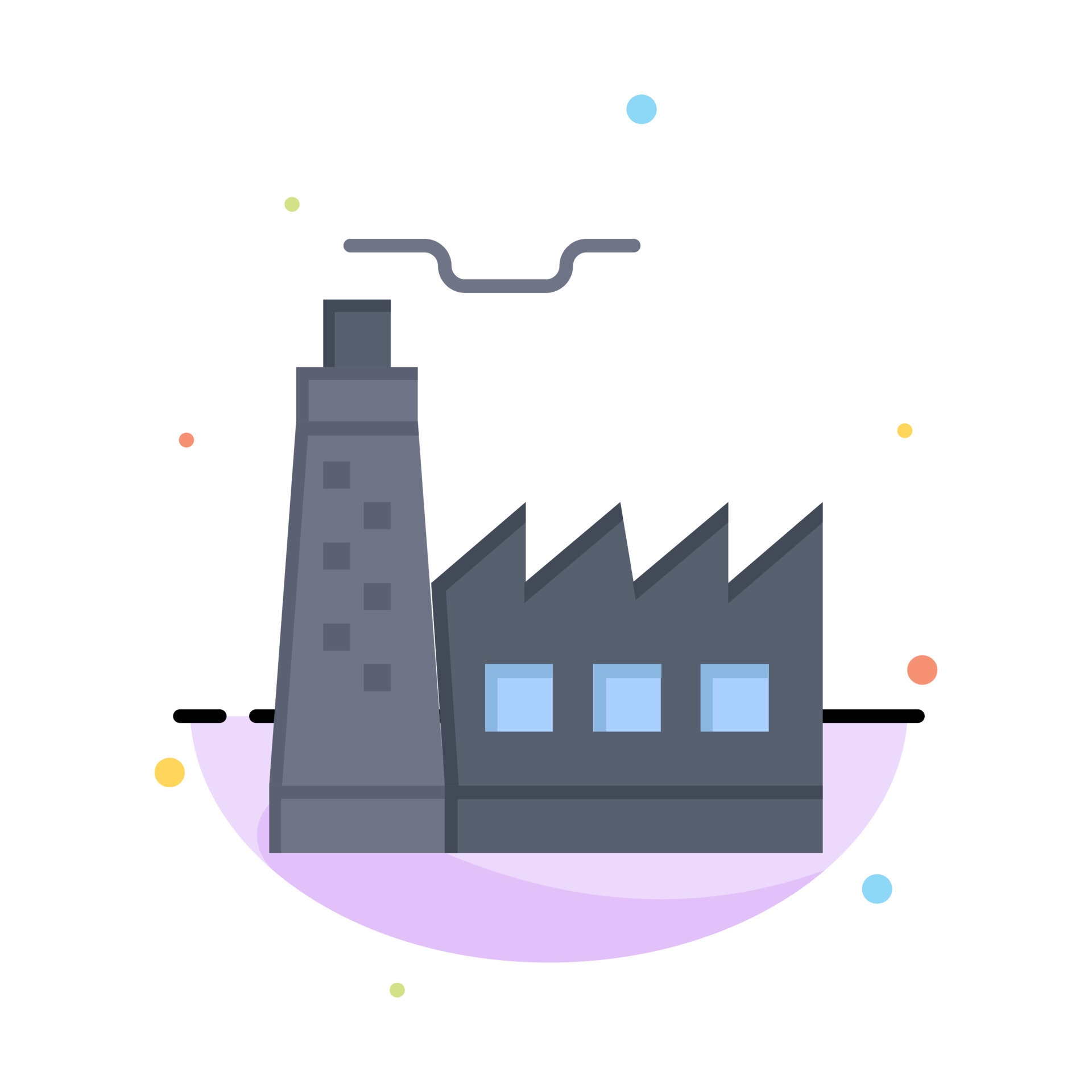 Building Factory Construction Industry Abstract Flat Color Icon Template 15136339 Vector Art At