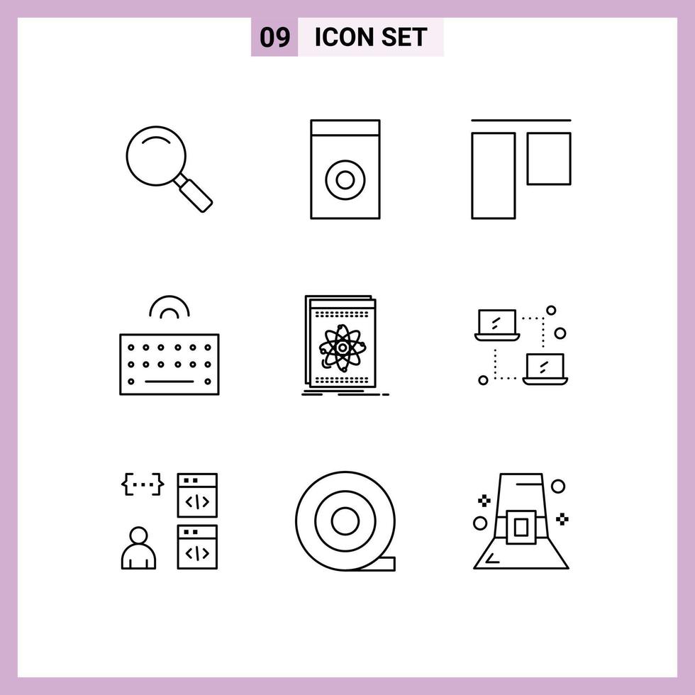 Group Of 9 Modern Outlines Set For Platform Application Top Api Type Editable Vector Design