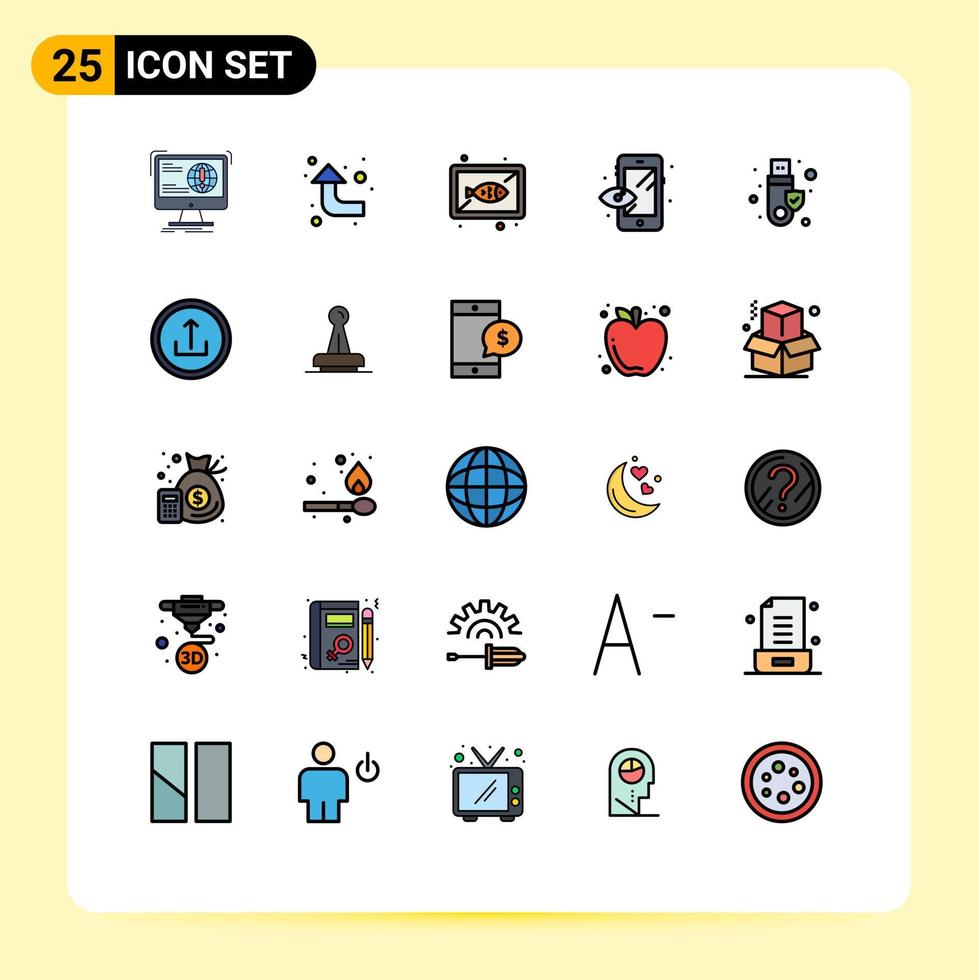 25 User Interface Filled Line Flat Color Pack Of Modern Signs And Symbols Of Signature Preview