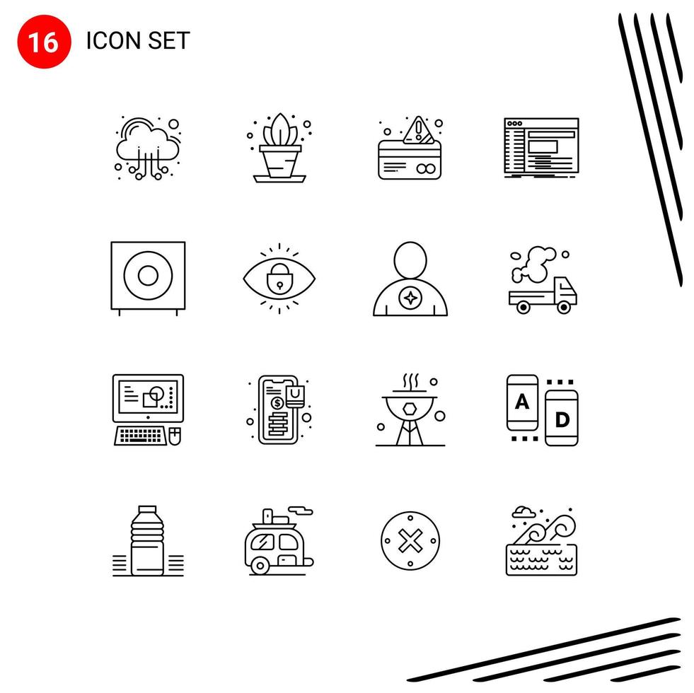 User Interface Pack Of 16 Basic Outlines Of Devices Software Card Root Console Editable Vector