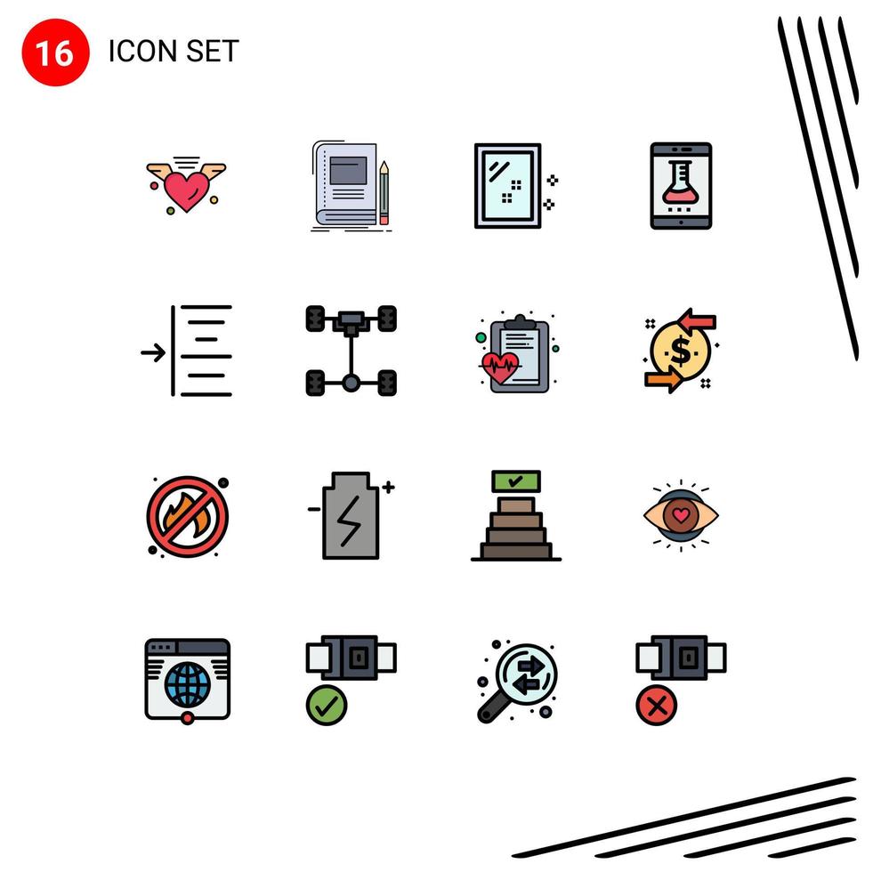 Stock Vector Icon Pack Of 16 Line Signs And Symbols For Smartphone