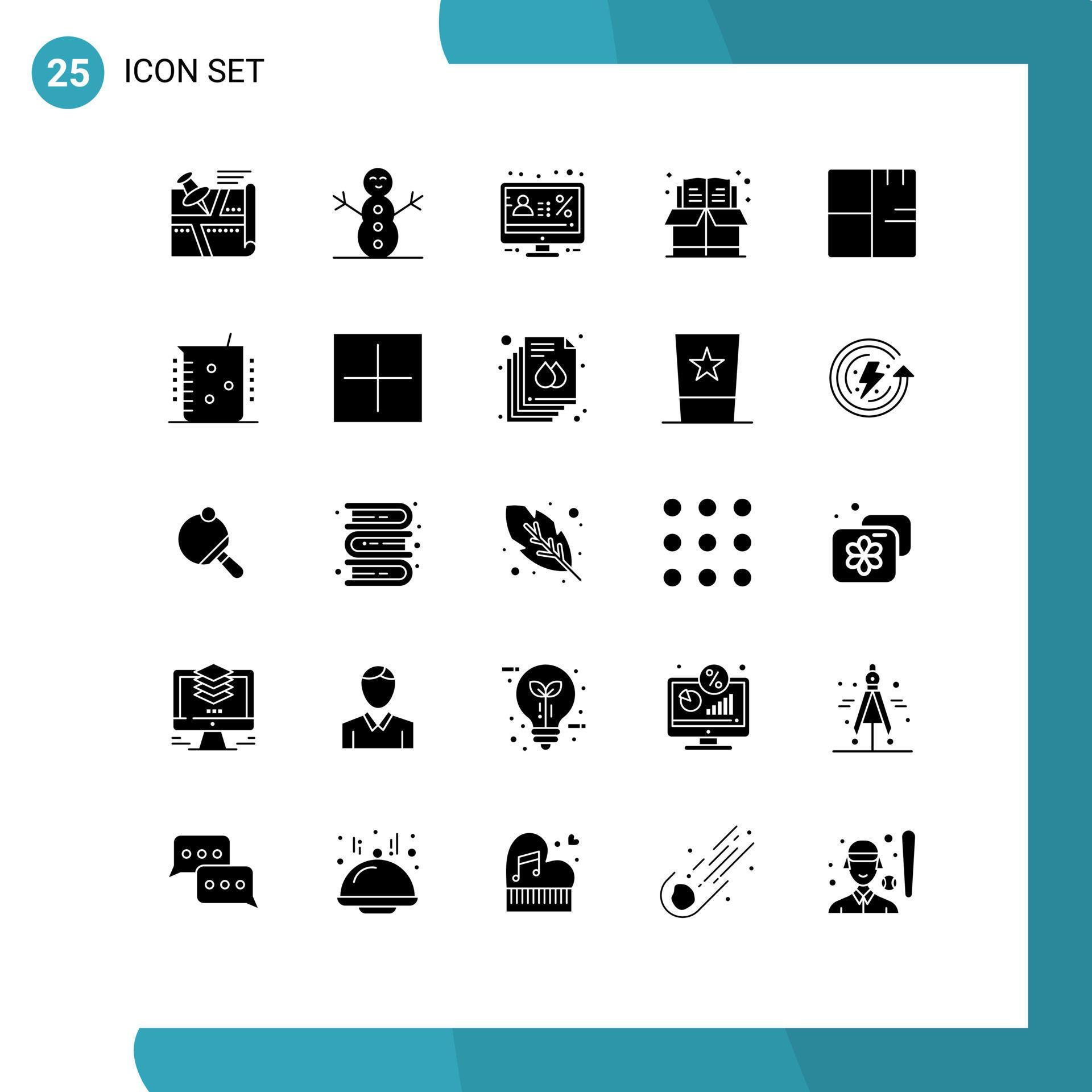 Set of 25 Commercial Solid Glyphs pack for blueprint box discount ...