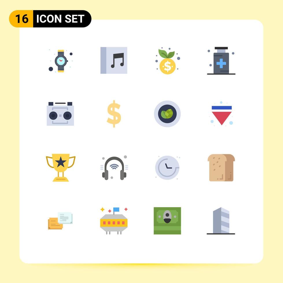 16 Universal Flat Colors Set For Web And Mobile Applications Digital Audio Audio Recording