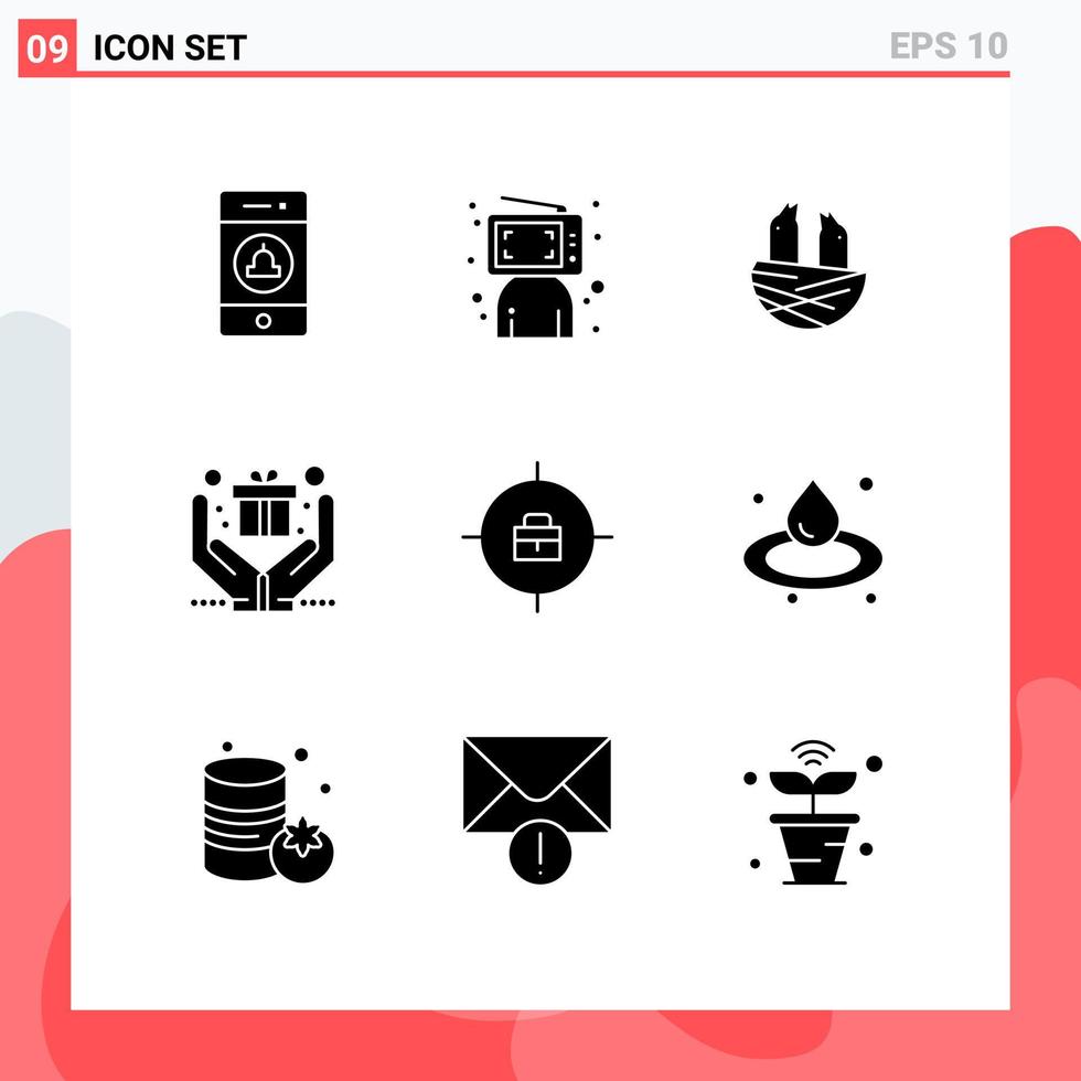 Stock Vector Icon Pack of 9 Line Signs and Symbols for bag present ...