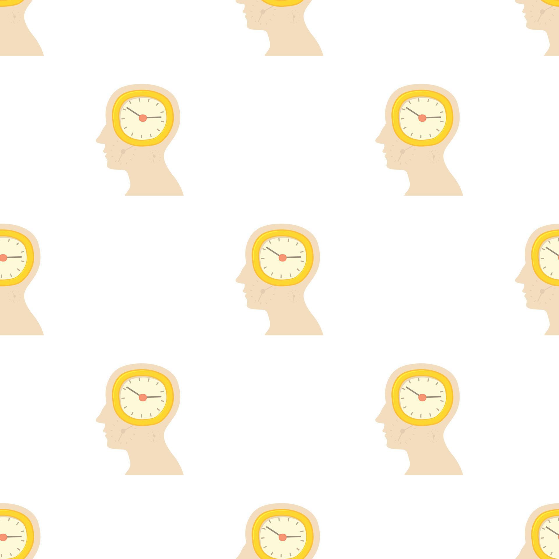 Head with clock pattern seamless vector 15142446 Vector Art at Vecteezy