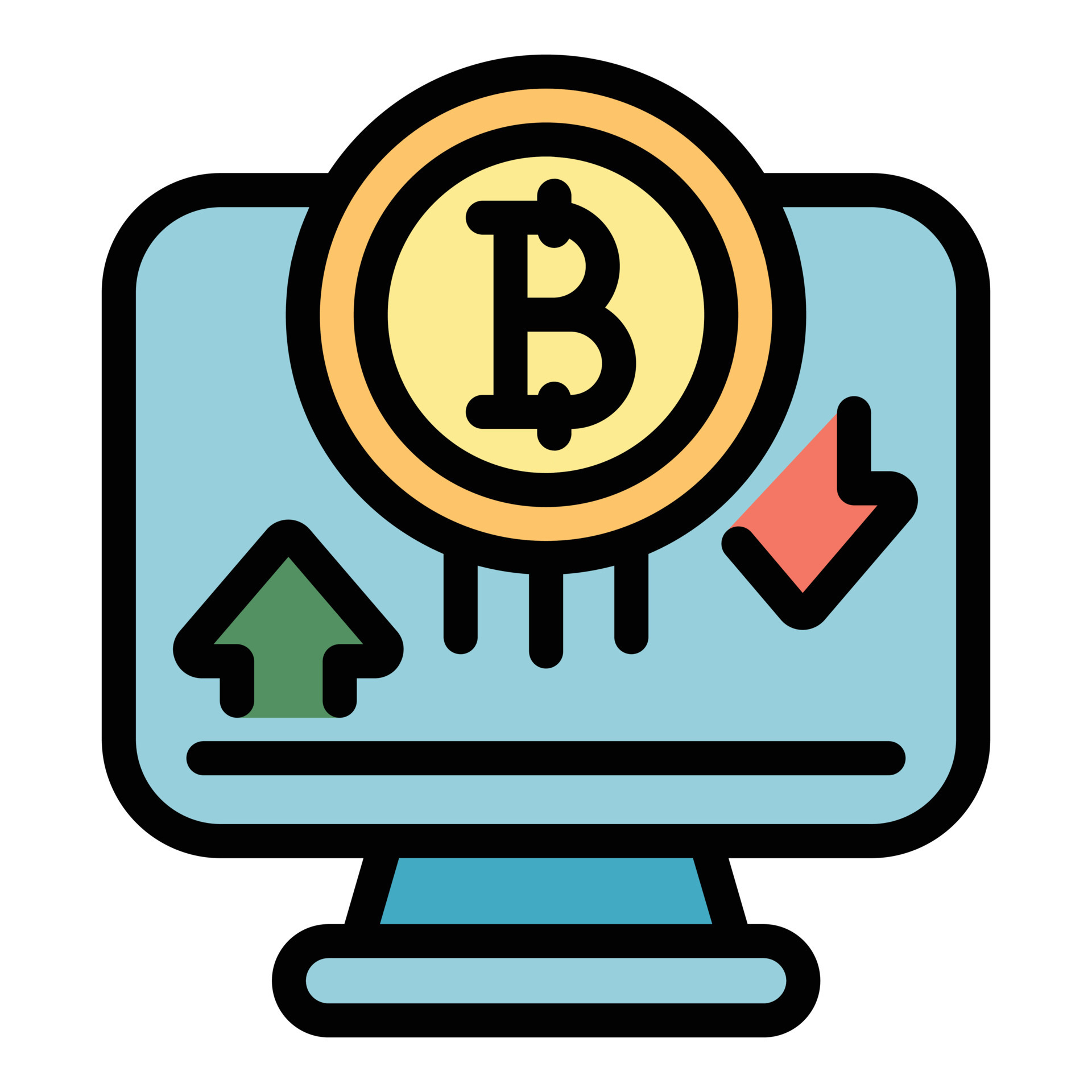 Blockchain Monitor Icon Color Outline Vector 15143506 Vector Art At Vecteezy