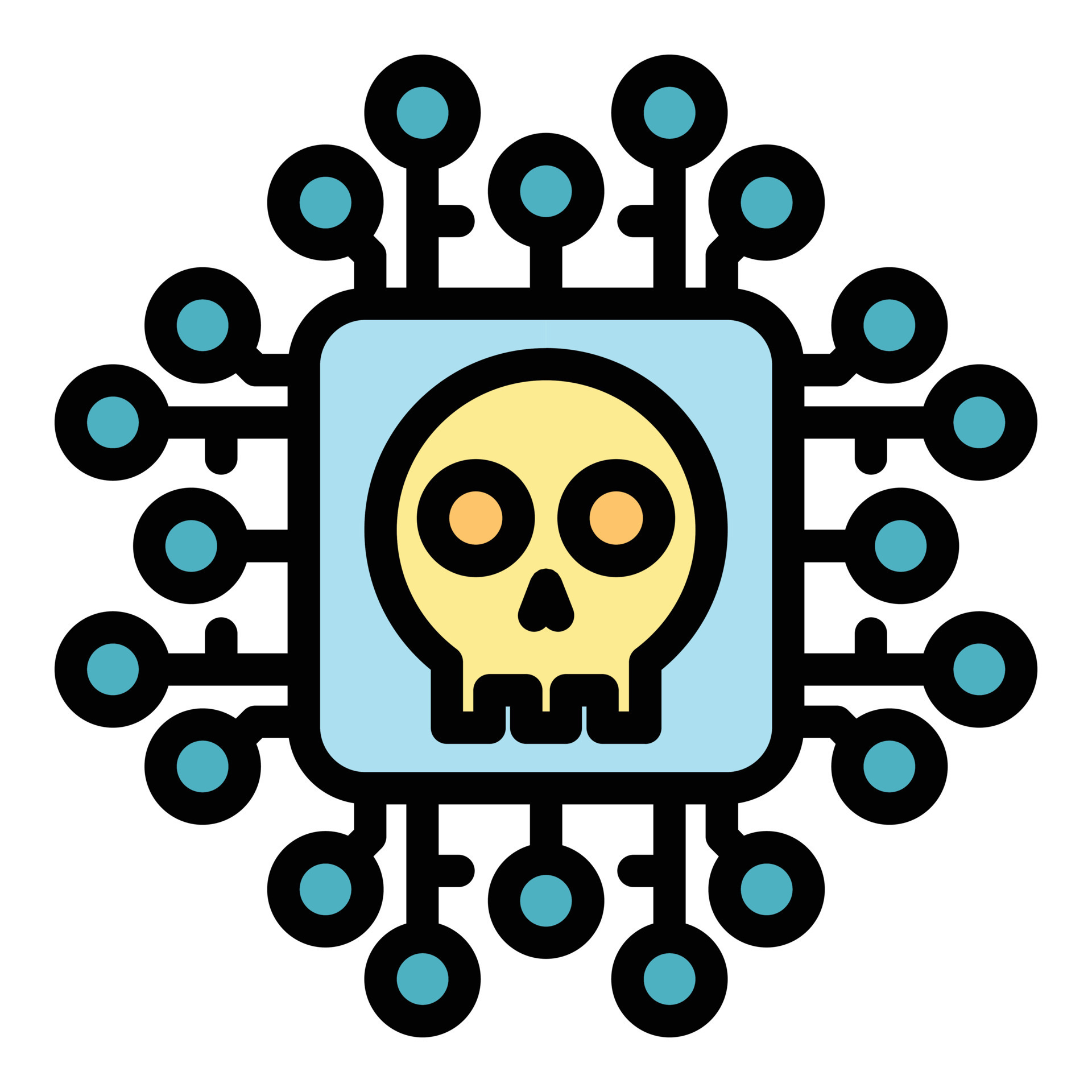 Cyber Malware Icon Color Outline Vector 15143870 Vector Art At Vecteezy