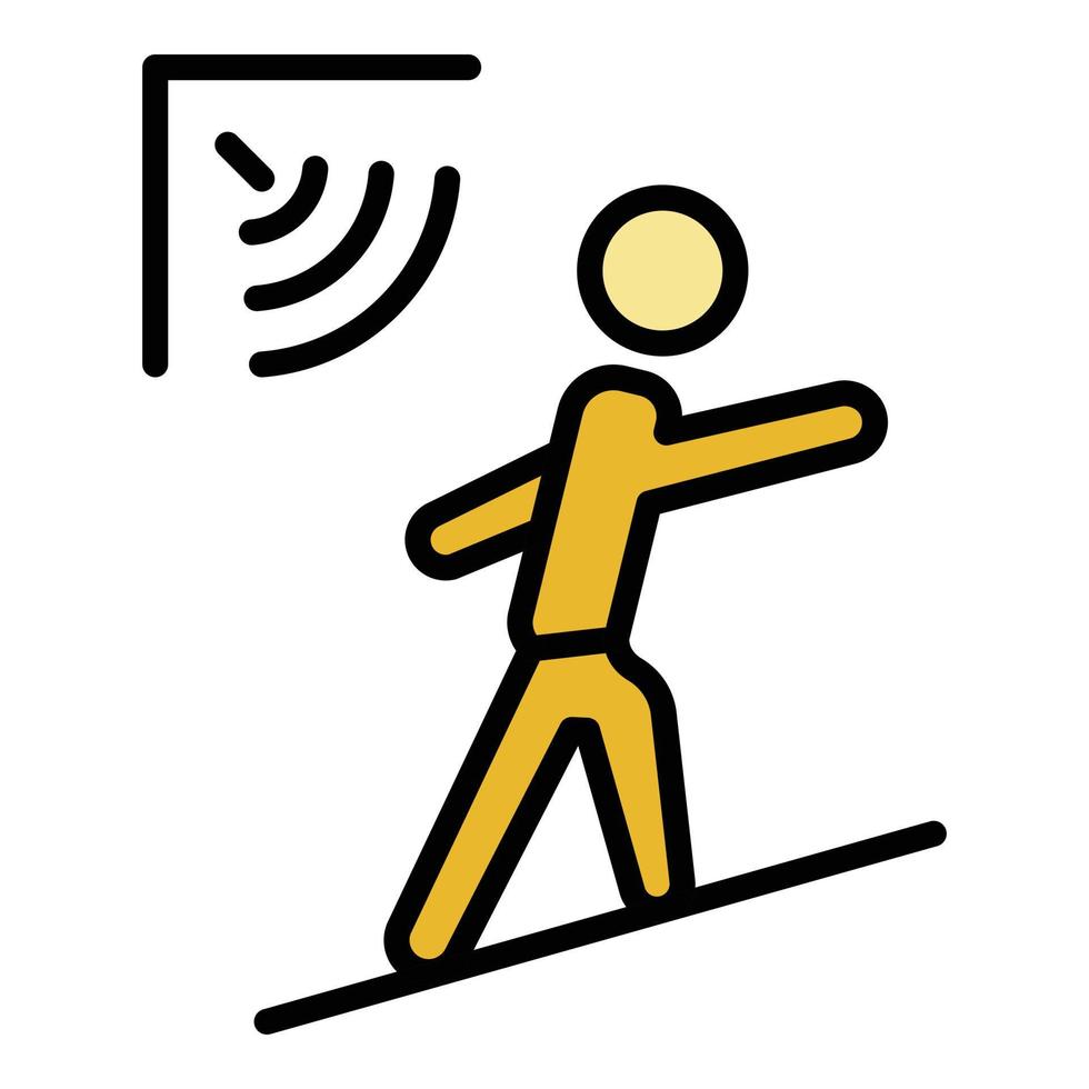 Man Motion Sensor Icon Color Outline Vector 15145796 Vector Art At Vecteezy