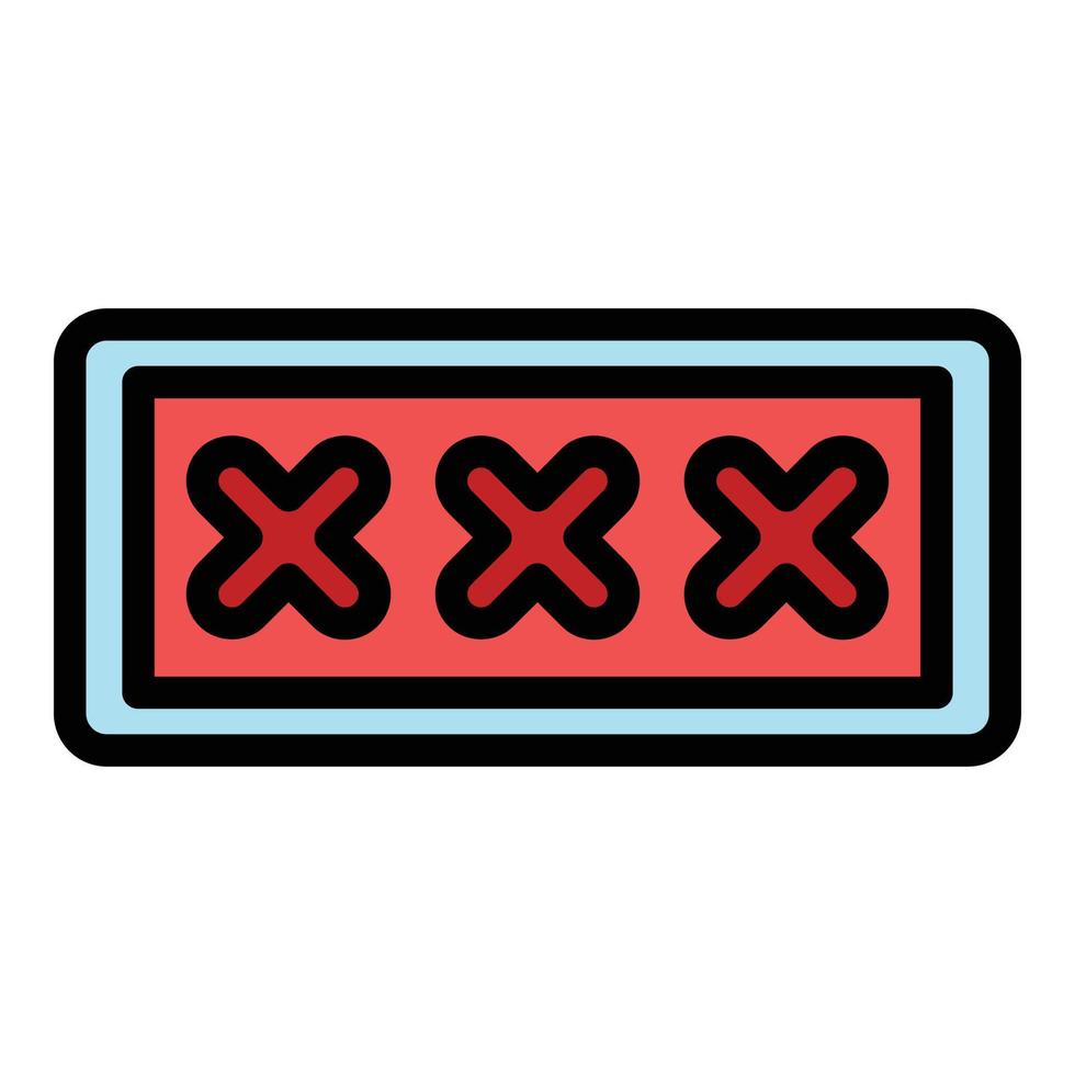 Incorrect Password Icon Color Outline Vector 15147764 Vector Art At Vecteezy