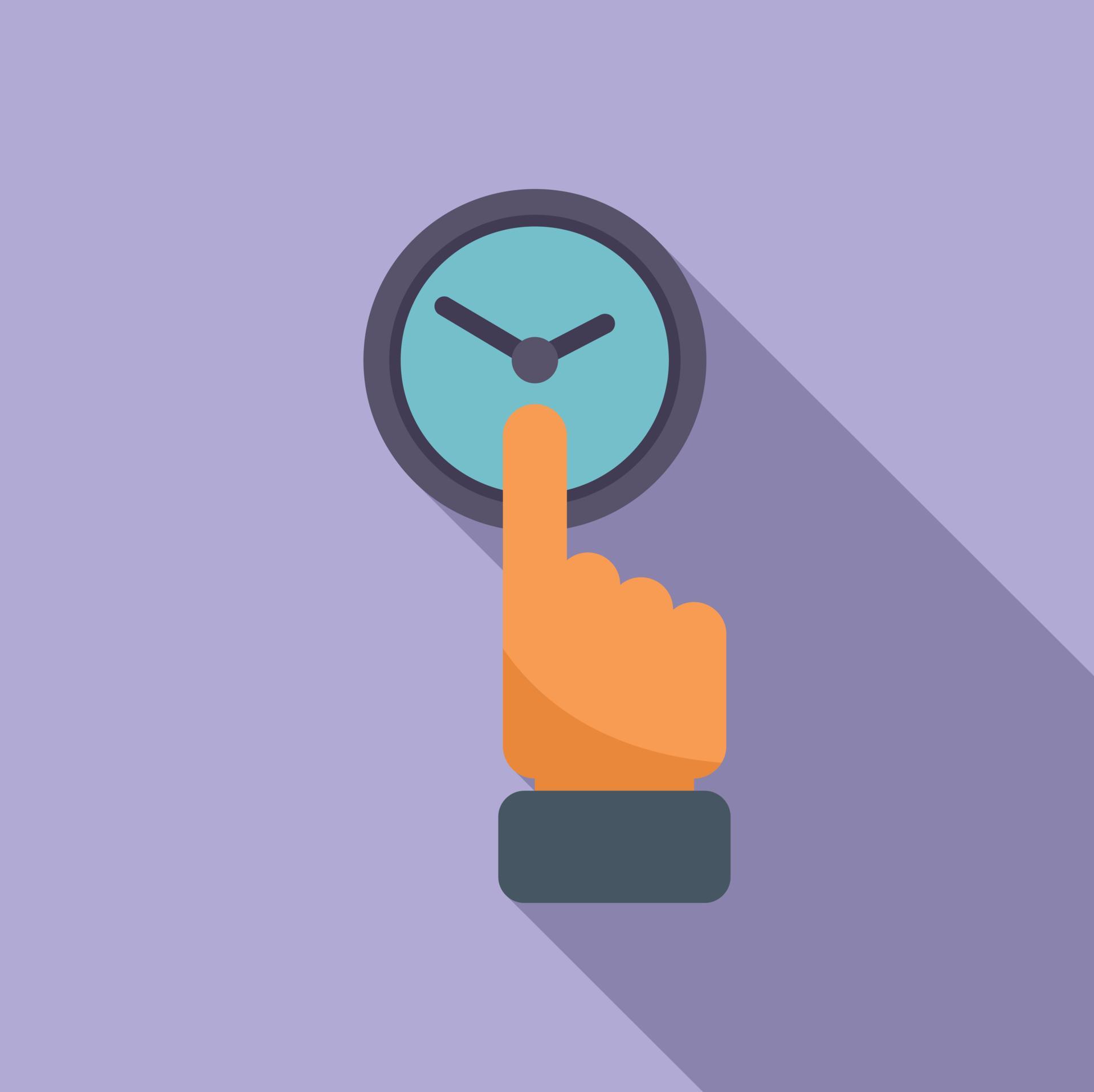 Touch time control icon flat vector. Work task 15149548 Vector Art at ...