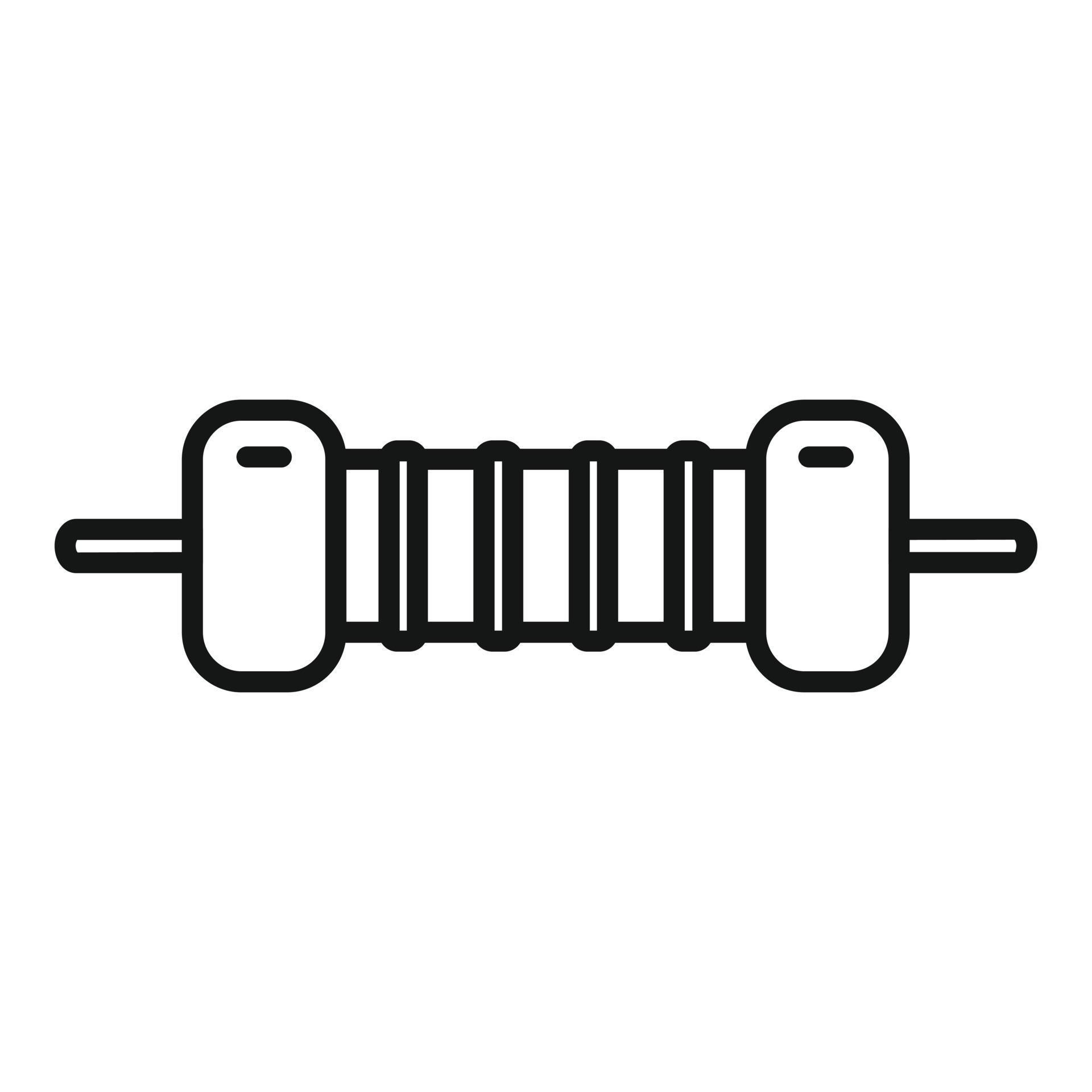 Circuit Resistor Icon Outline Vector Chip Capacitor 15150348 Vector