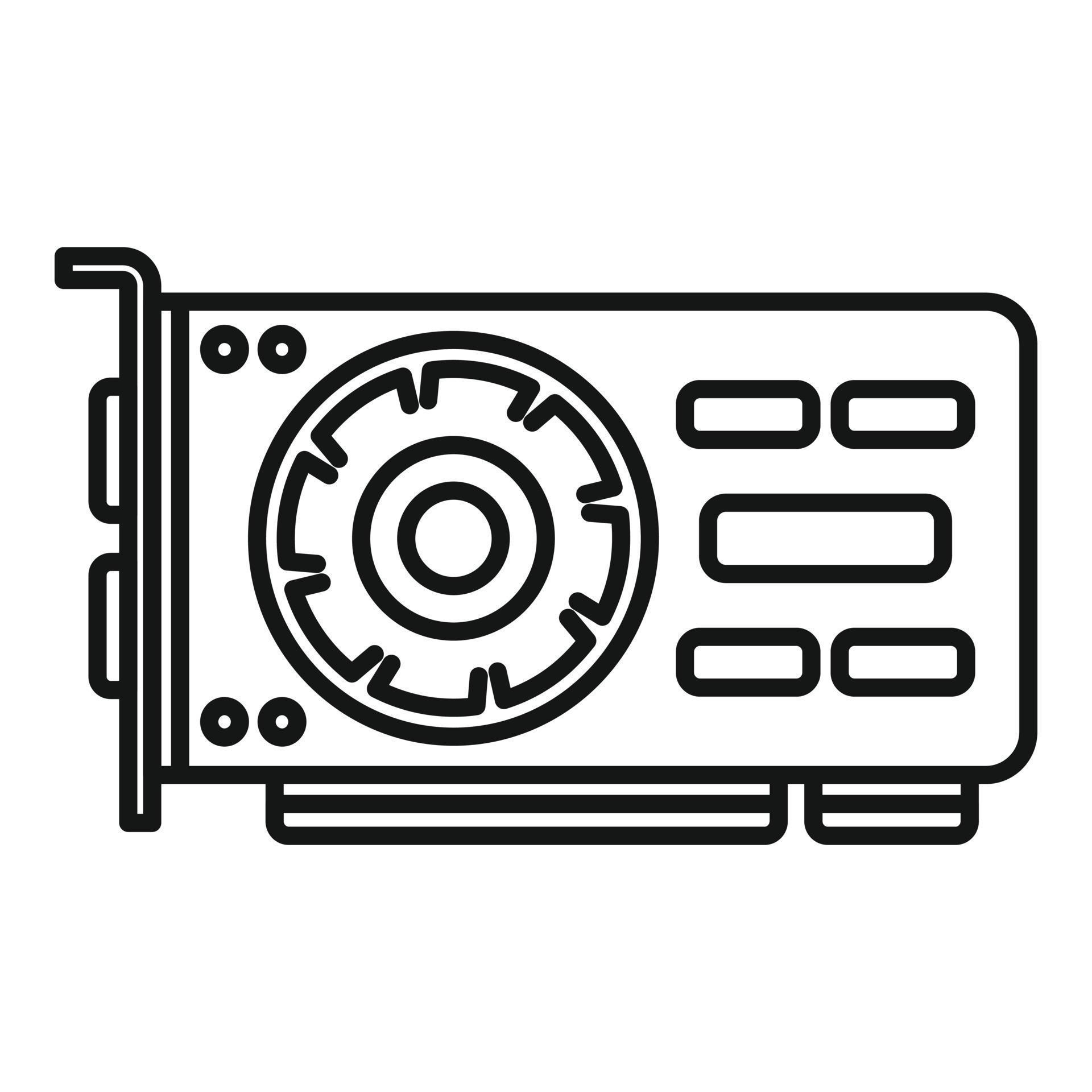 Pci Gpu Card Icon Outline Vector Pc Video 15150408 Vector Art At Vecteezy