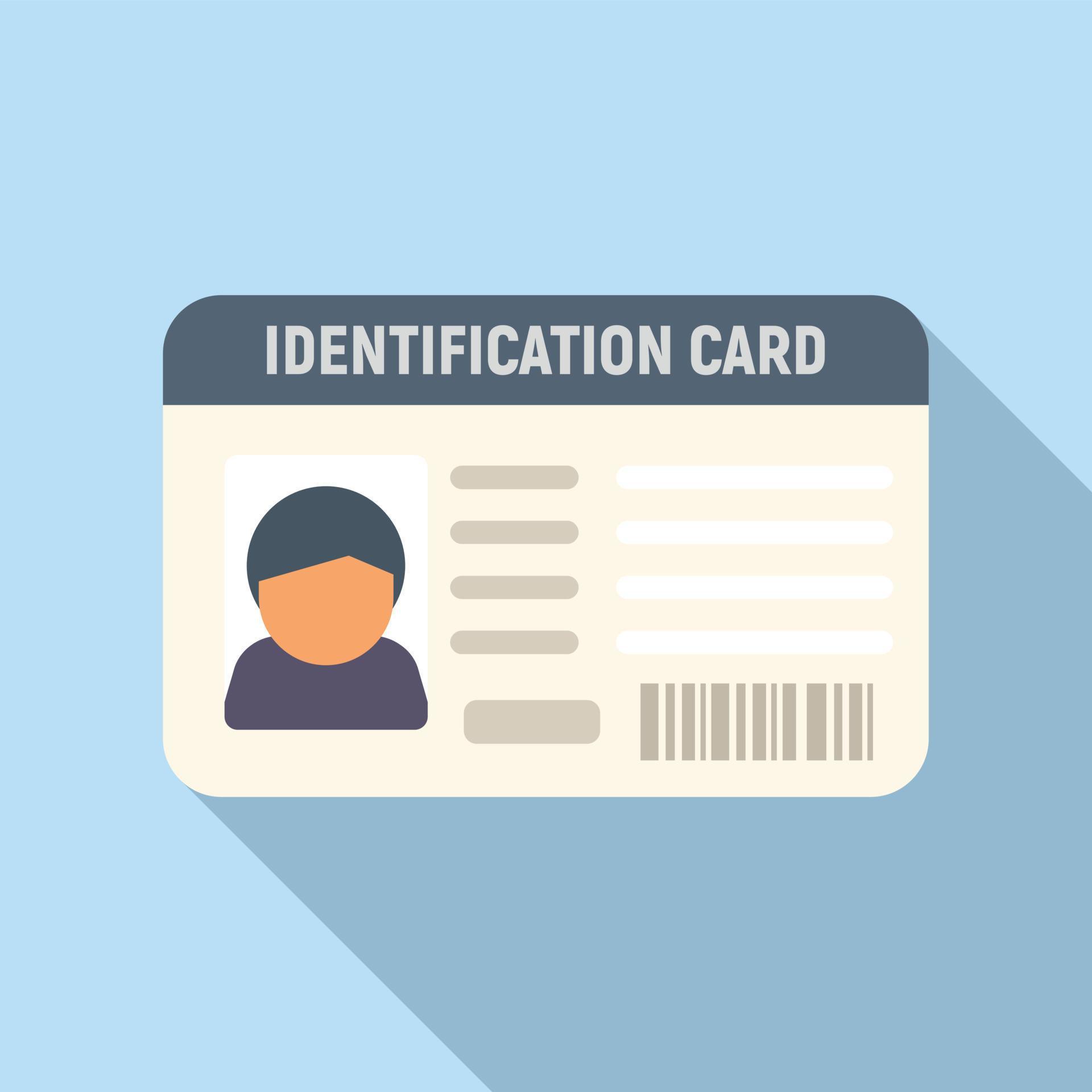 Identification card icon flat vector. Id name 15151698 Vector Art at ...