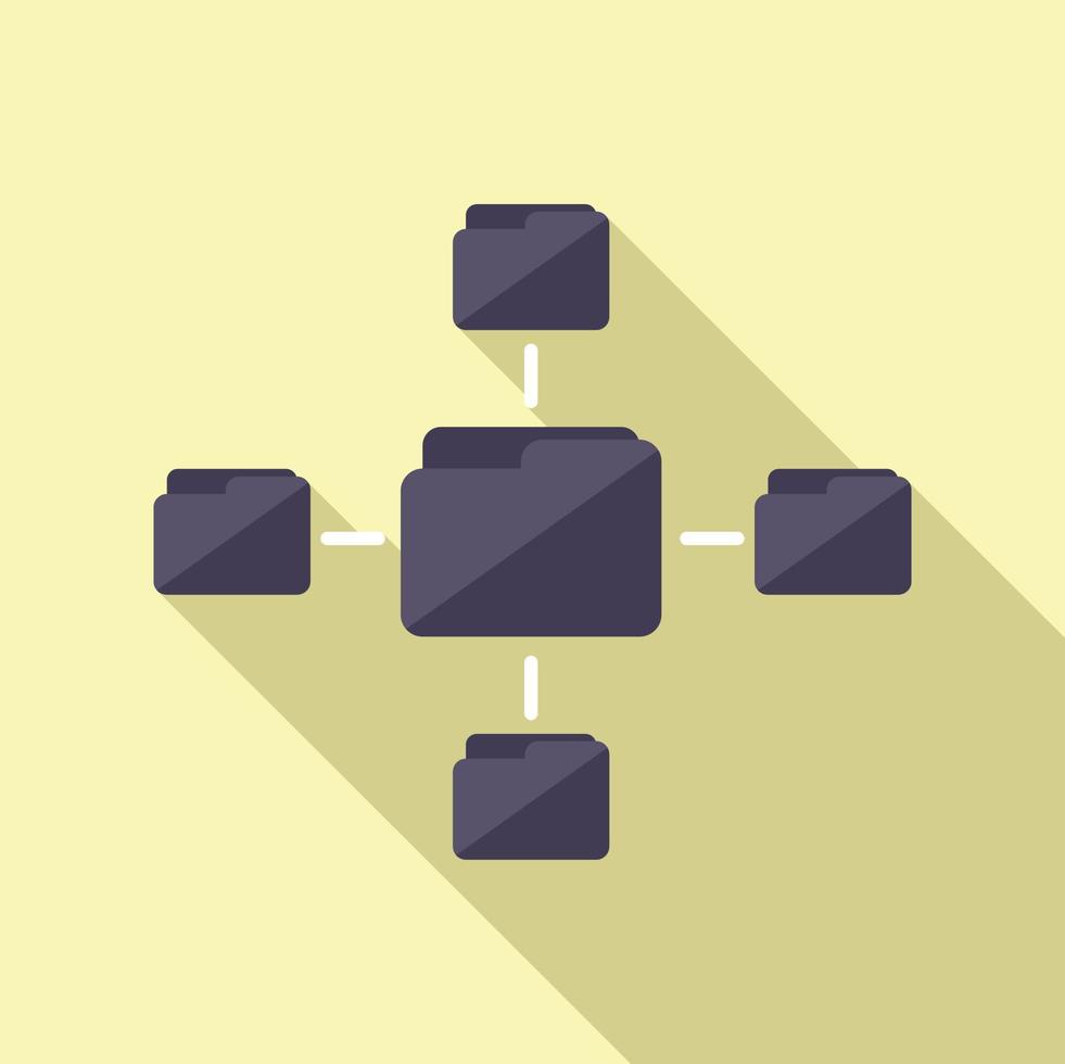 Folder database icon flat vector. Customer data 15152266 Vector Art at ...