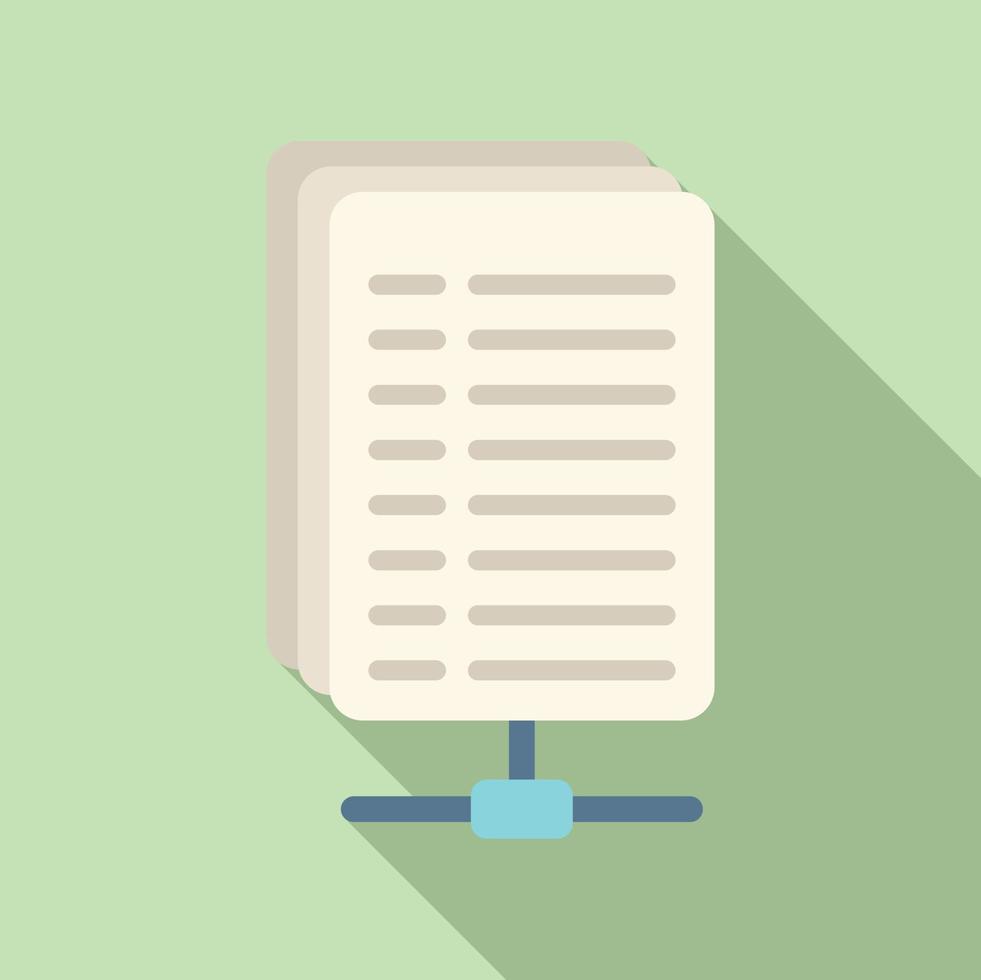 Database Sheet Icon Flat Vector Crm Data 15152378 Vector Art At Vecteezy