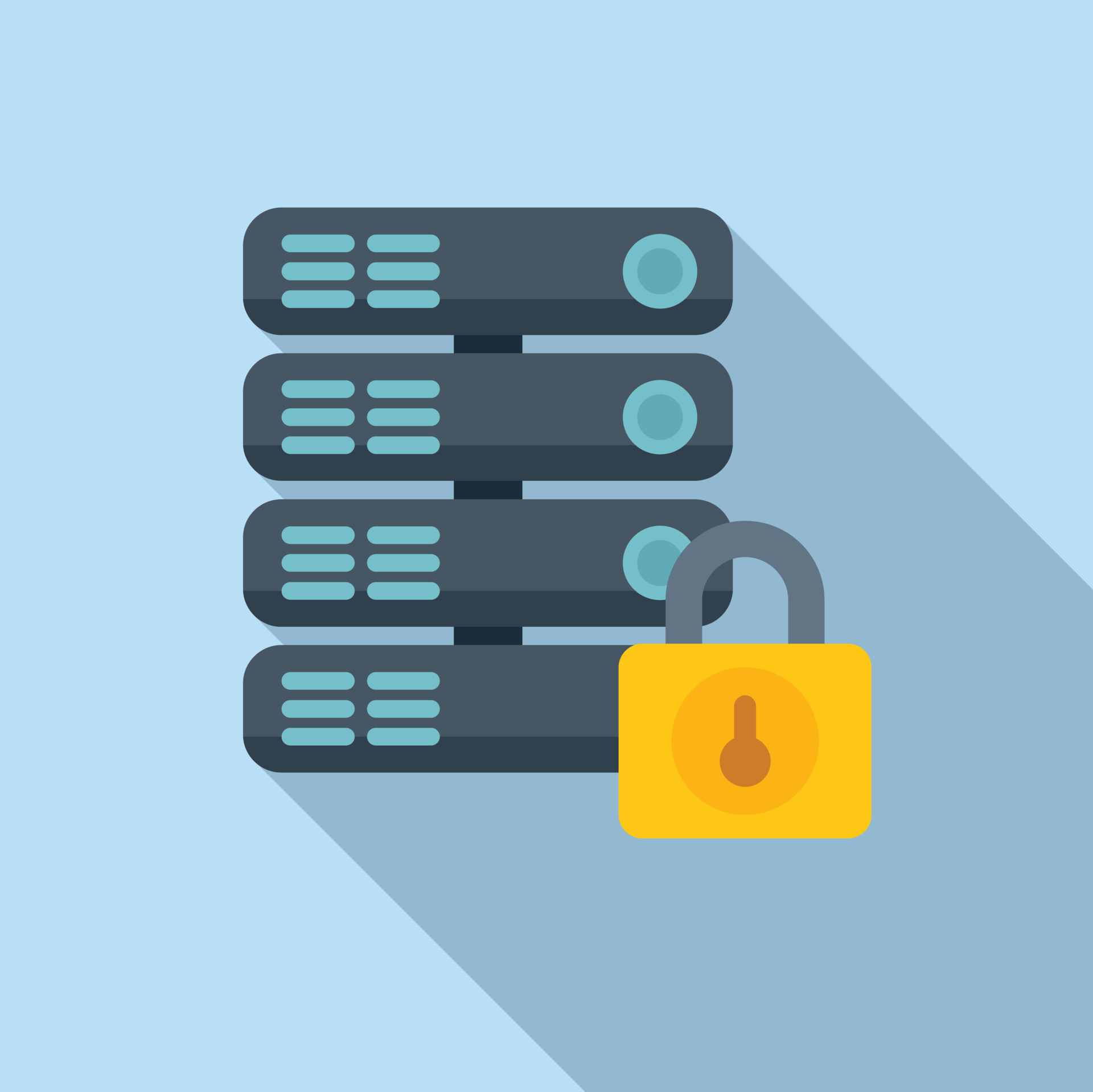 Locked Data Server Icon Flat Vector Platform System 15152387 Vector