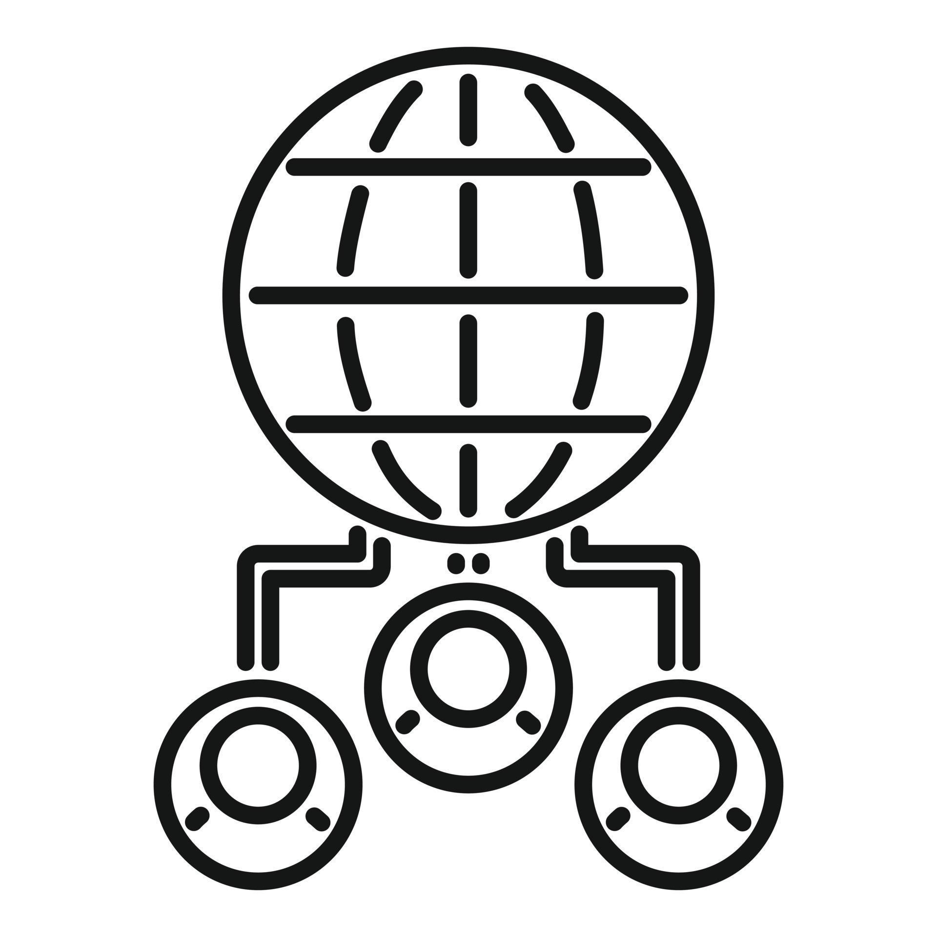 Global Customer Database Icon Outline Vector Crm Data 15153828 Vector