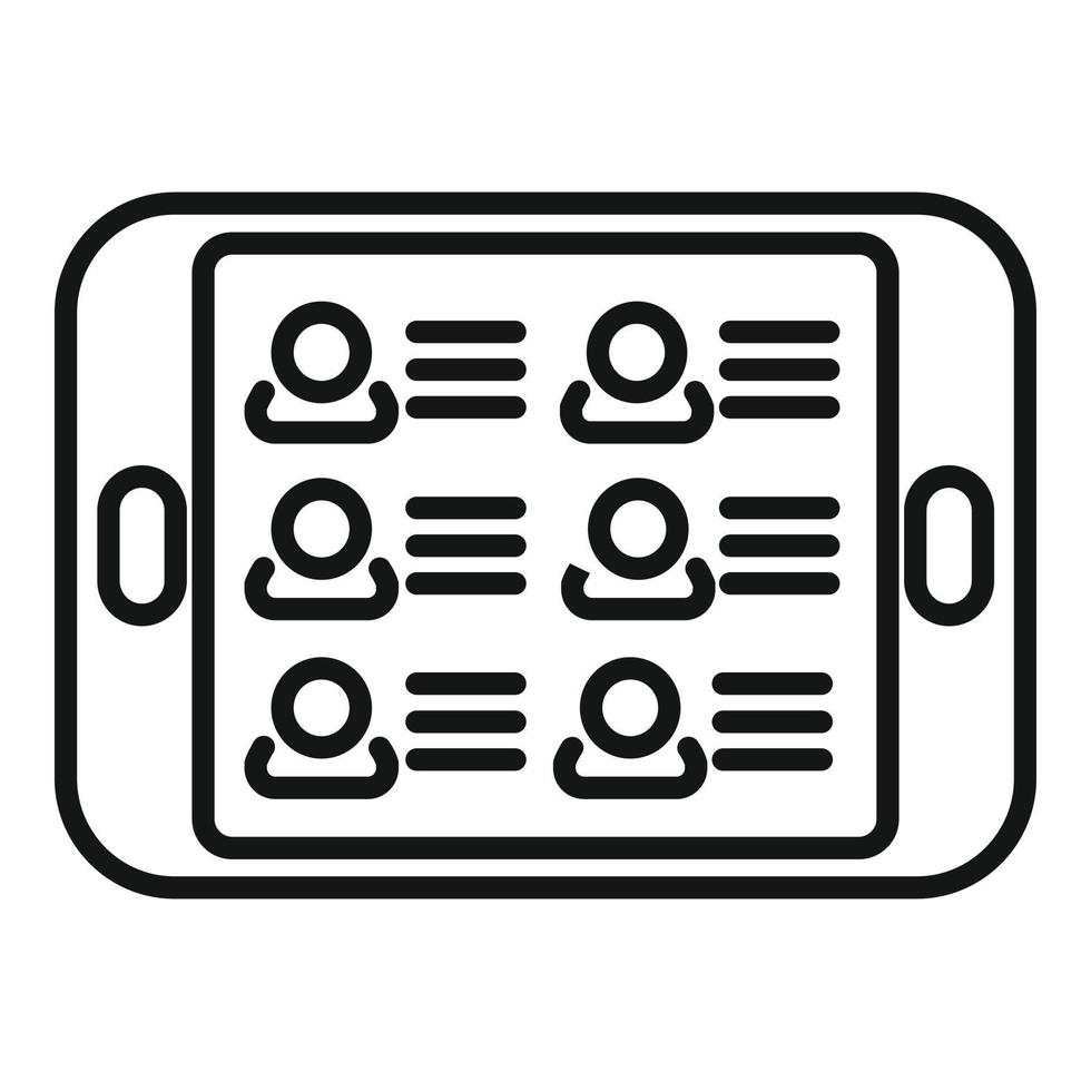 Tablet database icon outline vector. Platform access 15153838 Vector ...