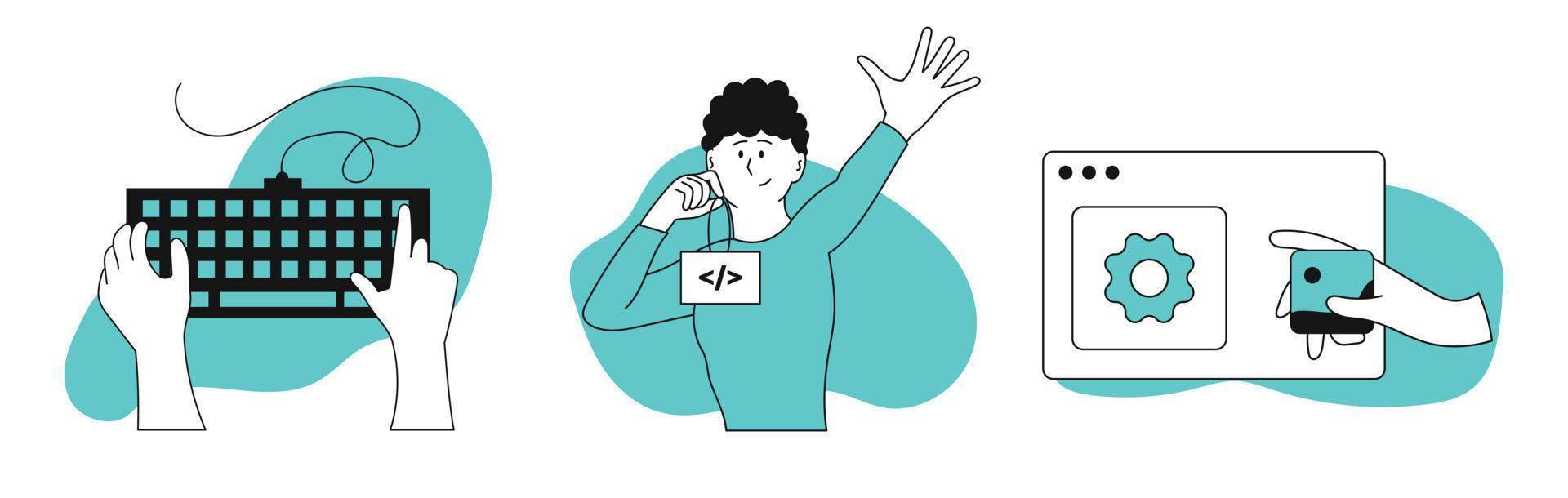 Development application vector illustration concept. Business internet ...