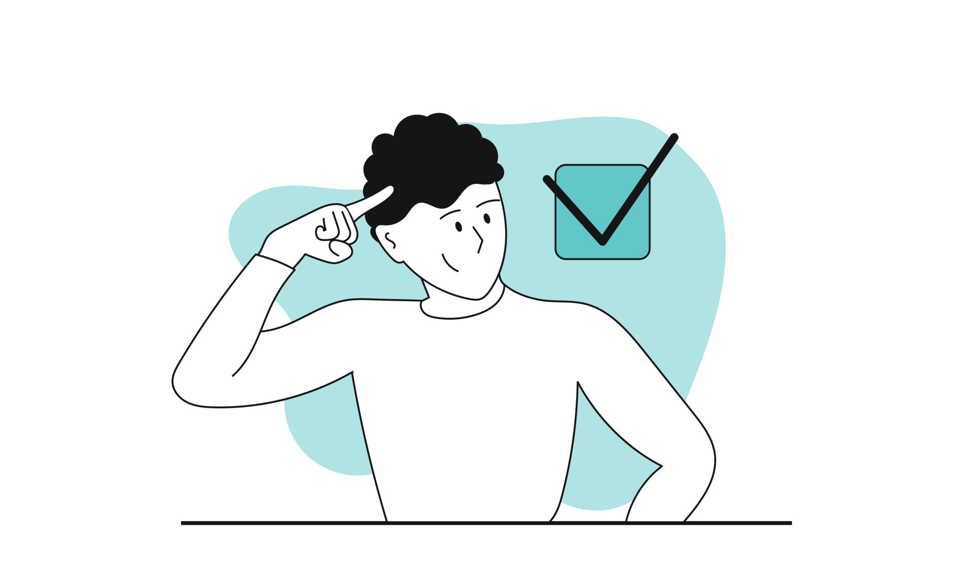 Man complete task vector illustration concept. Business success work ... Man complete task vector illustration concept. Business success work ...