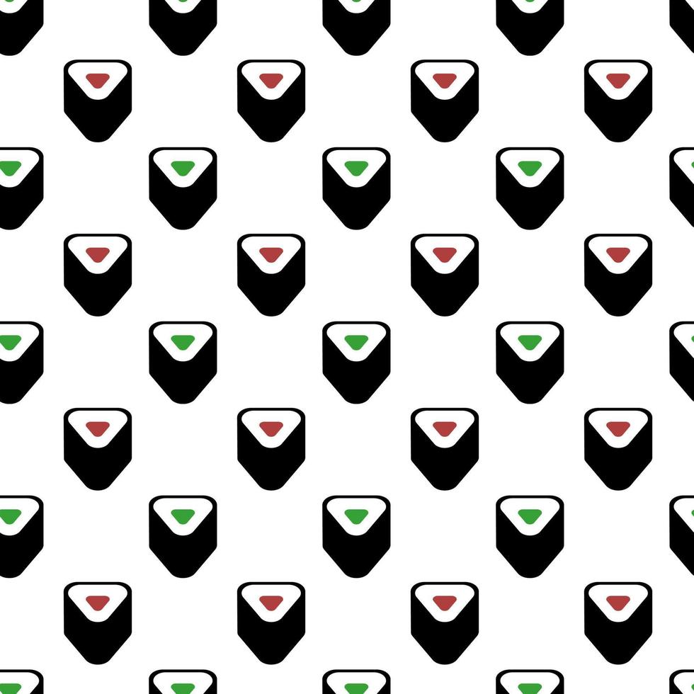 Sushi Rolls Triangular Shape Vector Seamless Pattern 15155575 Vector