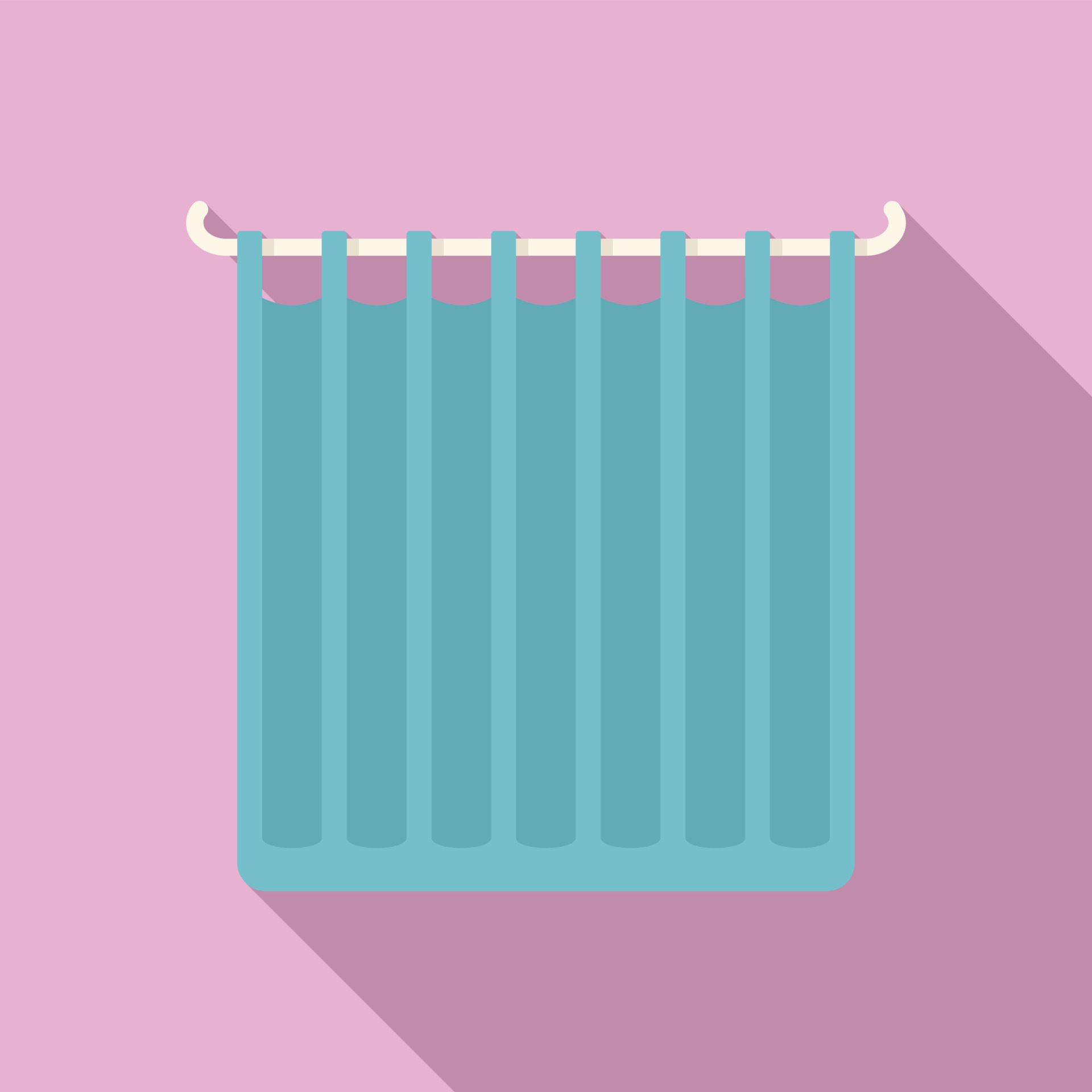 Shower Curtain Icon Flat Vector Clean Bathtub 15157412 Vector Art At