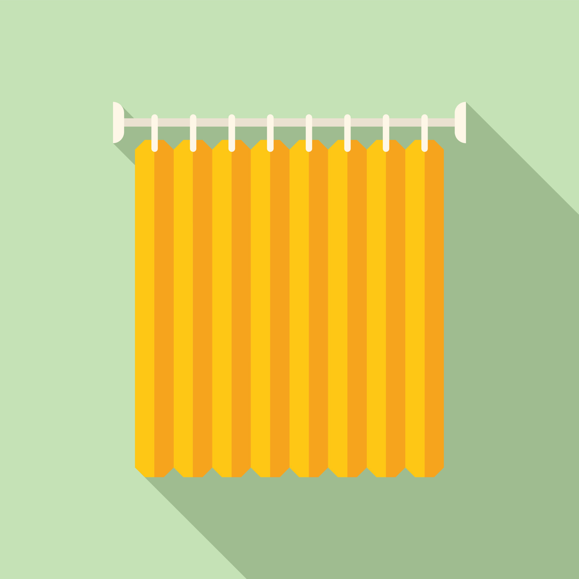 Wall Shower Curtain Icon Flat Vector Bathroom Design 15157800 Vector