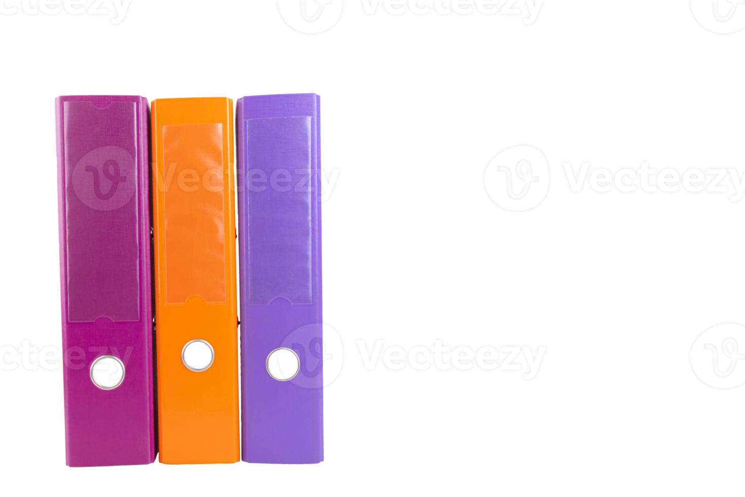 A set of three office folders in different colors. Transparent ... A set of three office folders in different colors. Transparent ...