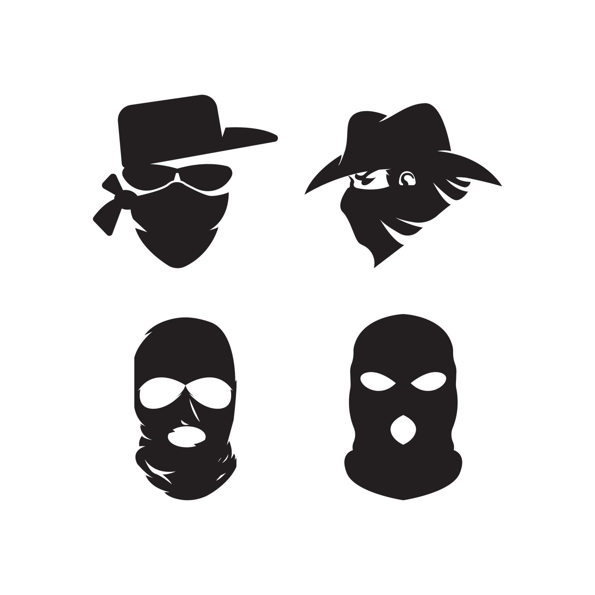 Criminal Mask And Bandit Icon Logo Vector Design 15158656 Vector Art