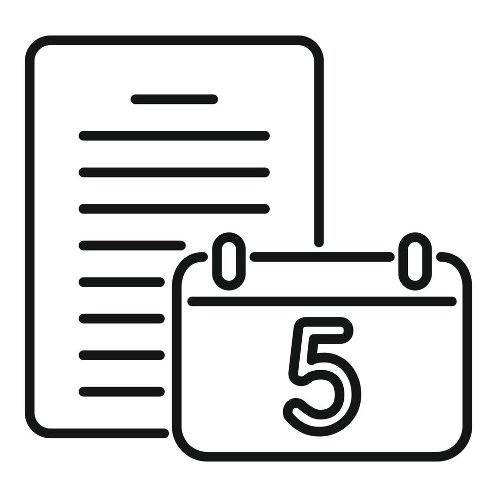 Calendar Paper Report Icon Outline Vector Business Document 15160250