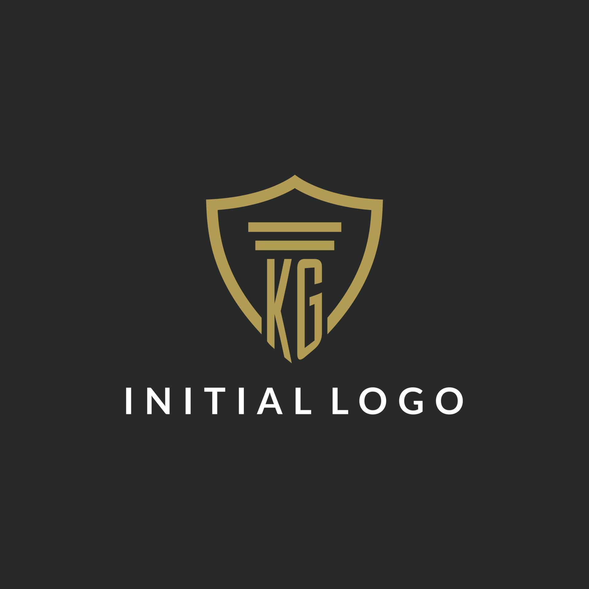 KG initial monogram logo with pillar and shield style design 15160574 Vector Art at Vecteezy