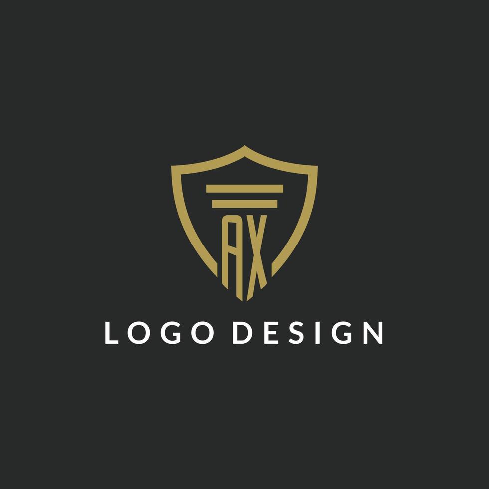 AX initial monogram logo with pillar and shield style design 15160686 Vector Art at Vecteezy