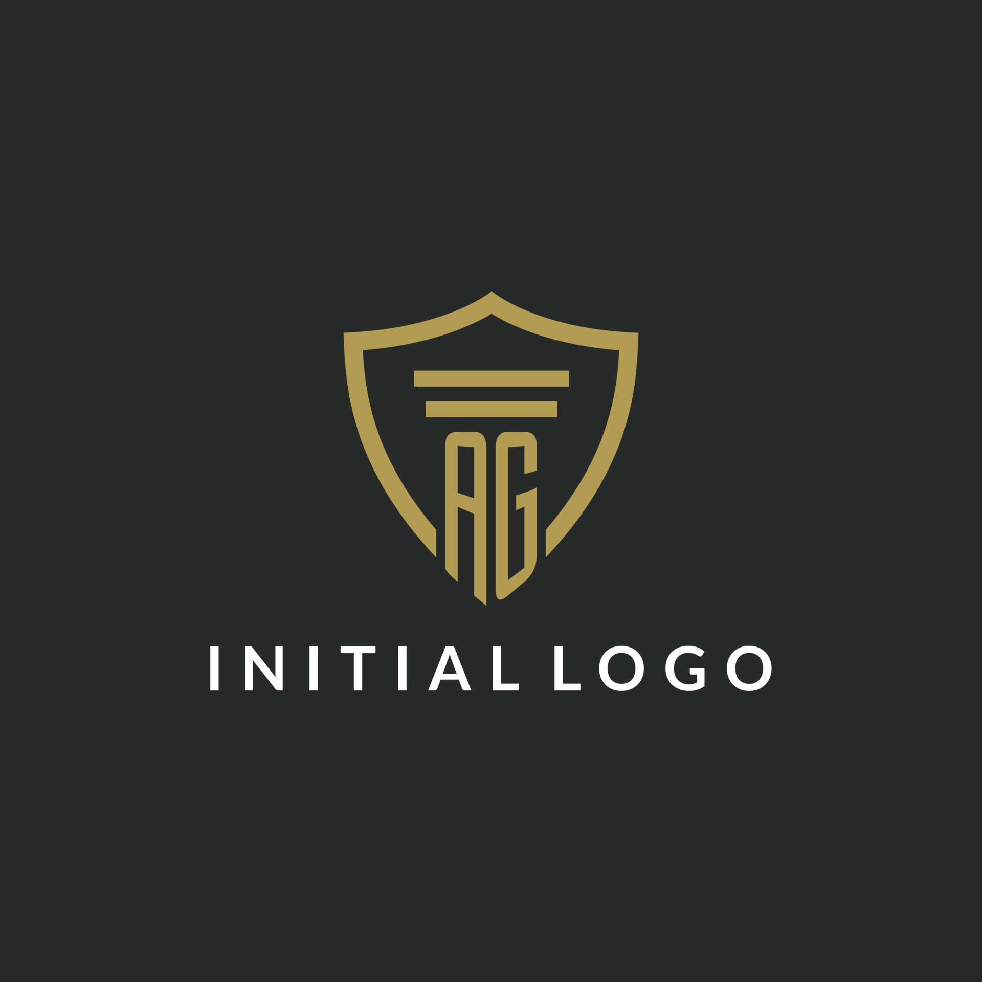 AG initial monogram logo with pillar and shield style design 15160787 Vector Art at Vecteezy