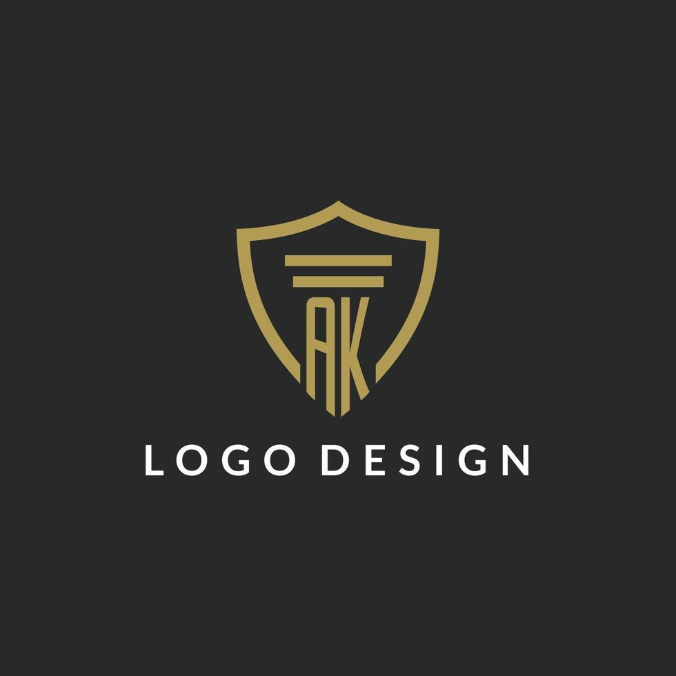 AK initial monogram logo with pillar and shield style design 15160799 ... AK initial monogram logo with pillar and shield style design 15160799 ...